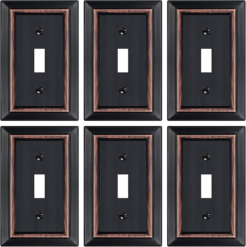 Oil Rubbed Bronze Light Switch Cover Plate, Decorative Metal Aged ...