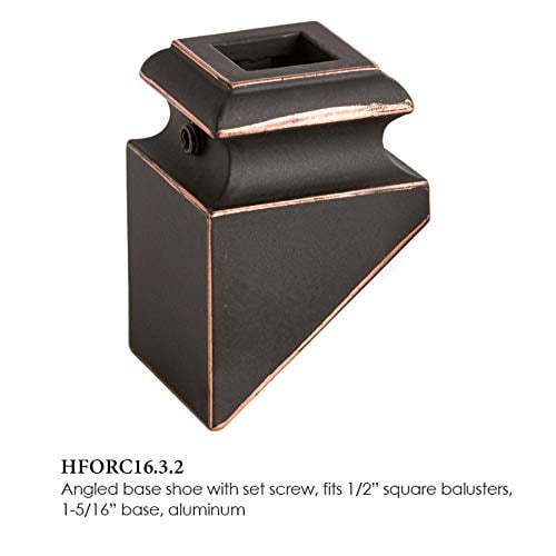Oil Rubbed Copper 16.3.2 Angled Base Shoes for 1/2 inch Square Iron ...
