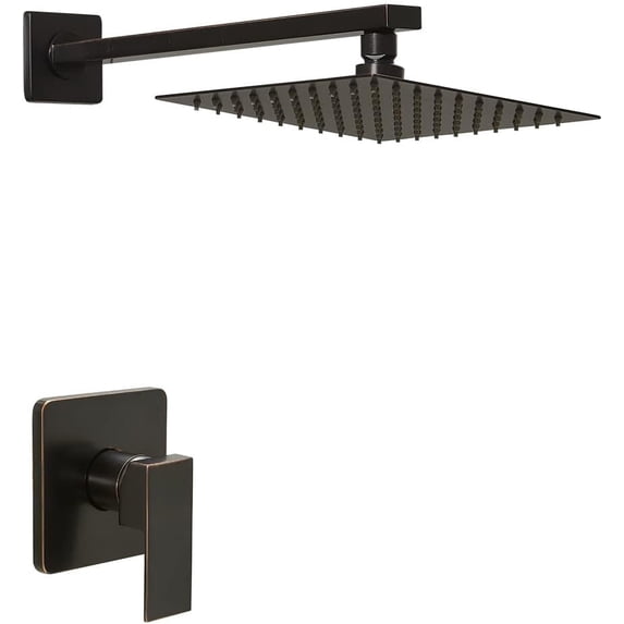 Oil Rubbed Shower Faucet Set, Single Function Shower Trim Kit with ...