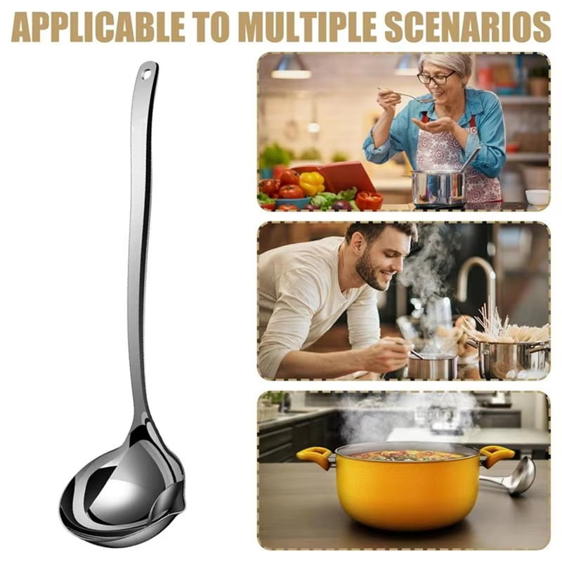 Oil Separator Soup Ladle Stainless Steel Grease Trap Long Spoon ...