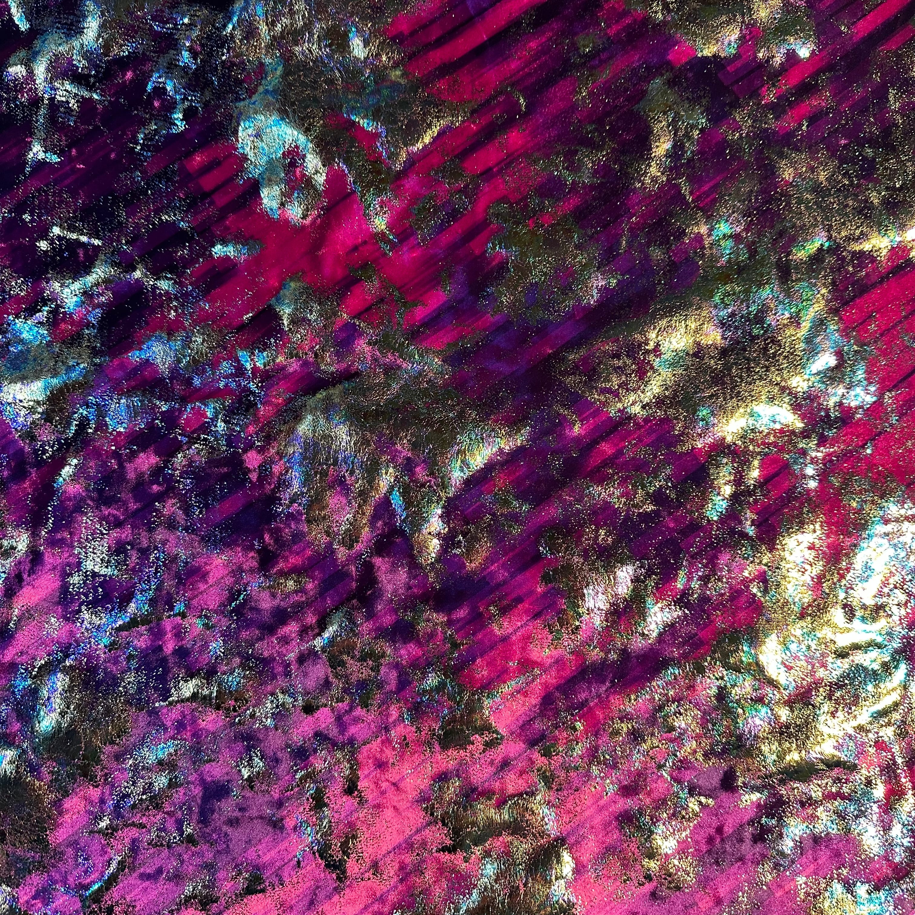 Oil Slick 4 Way Poly Spandex Stretch Velvet Foil Fabric | Spandex ...