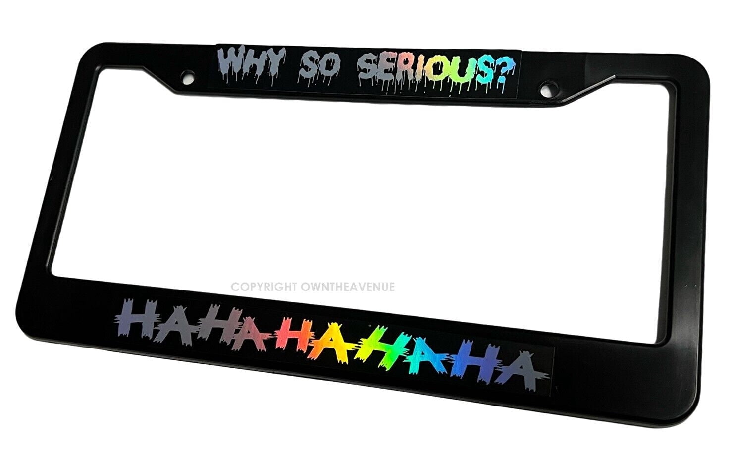 Oil Slick Hologram Joker Haha Why So Serious Evil Joke License Plate ...