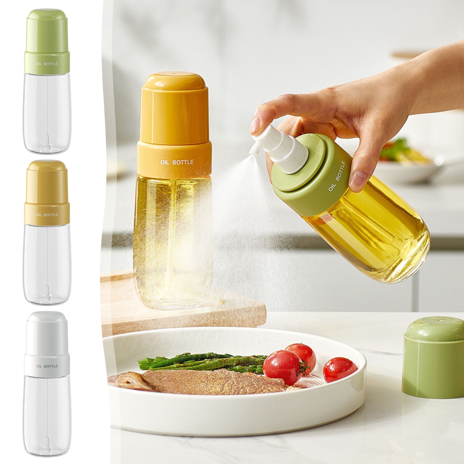 Glass Oil Spray Bottle 220ml Kitchen Cooking Atomizer for Oil Soy Sauce ...