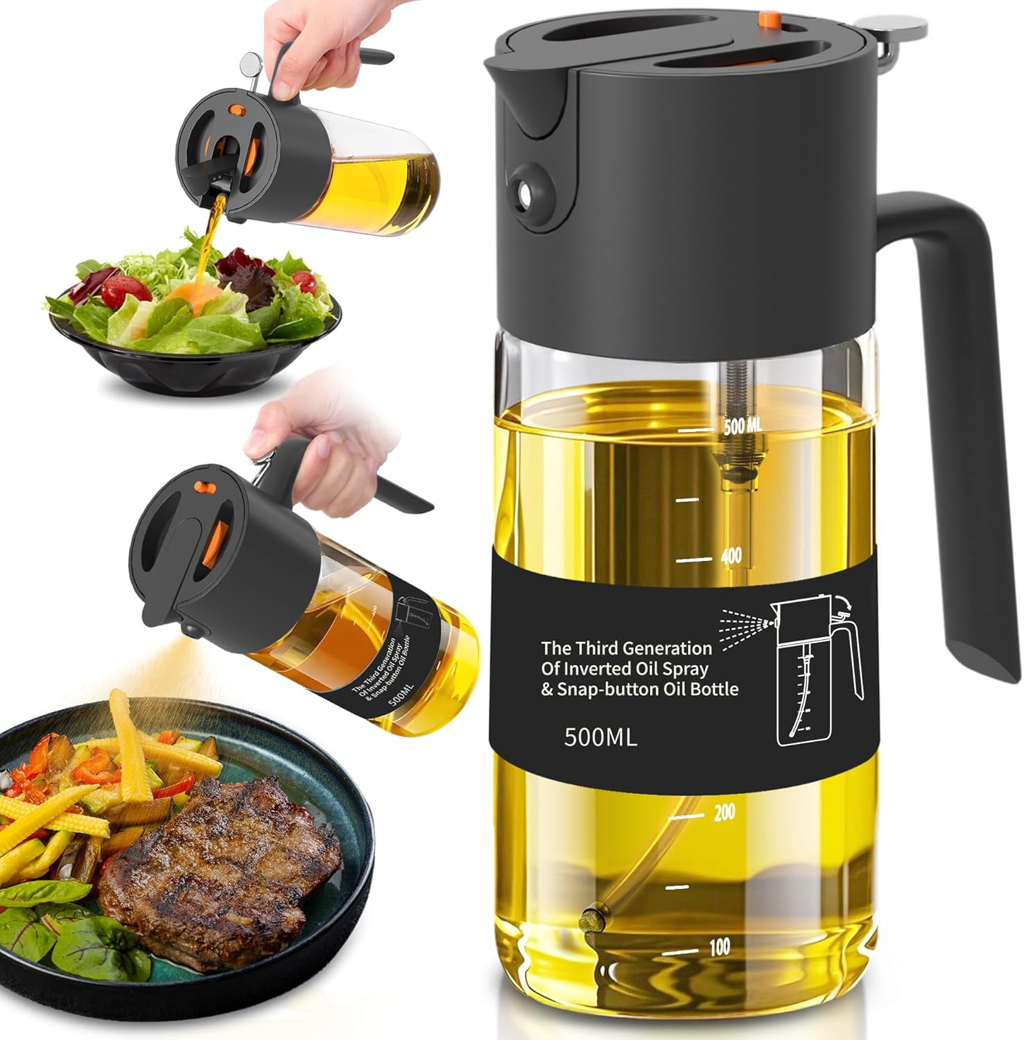 Oil Sprayer for Cooking, 2025 Large Advanced Olive Oil Dispenser Bottle ...