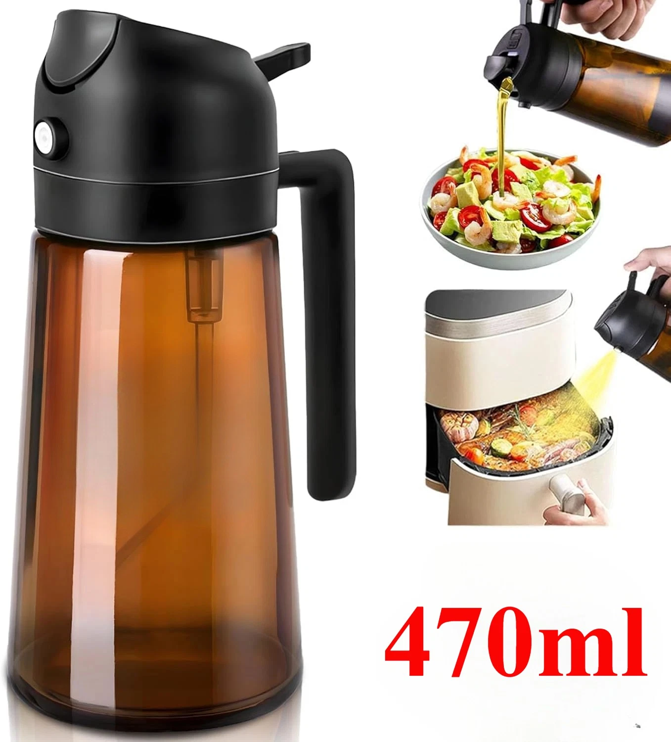 Oil Sprayer For Cooking, Kitchen Maiden 2 In 1 Spray And Pour Olive Oil ...