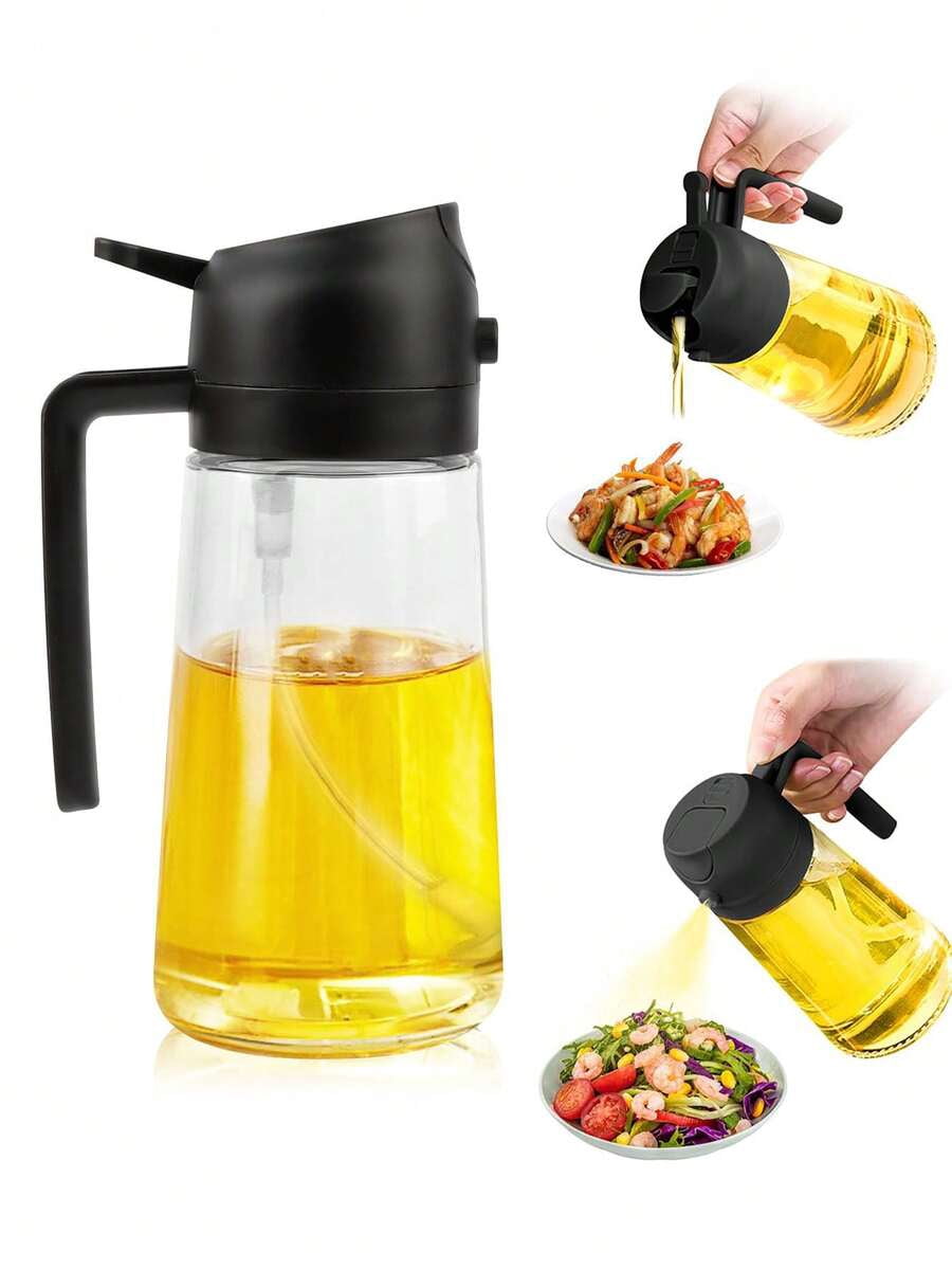 Oil Sprayer for Cooking 2 in 1 Glass Olive Oil Dispenser Bottle and ...
