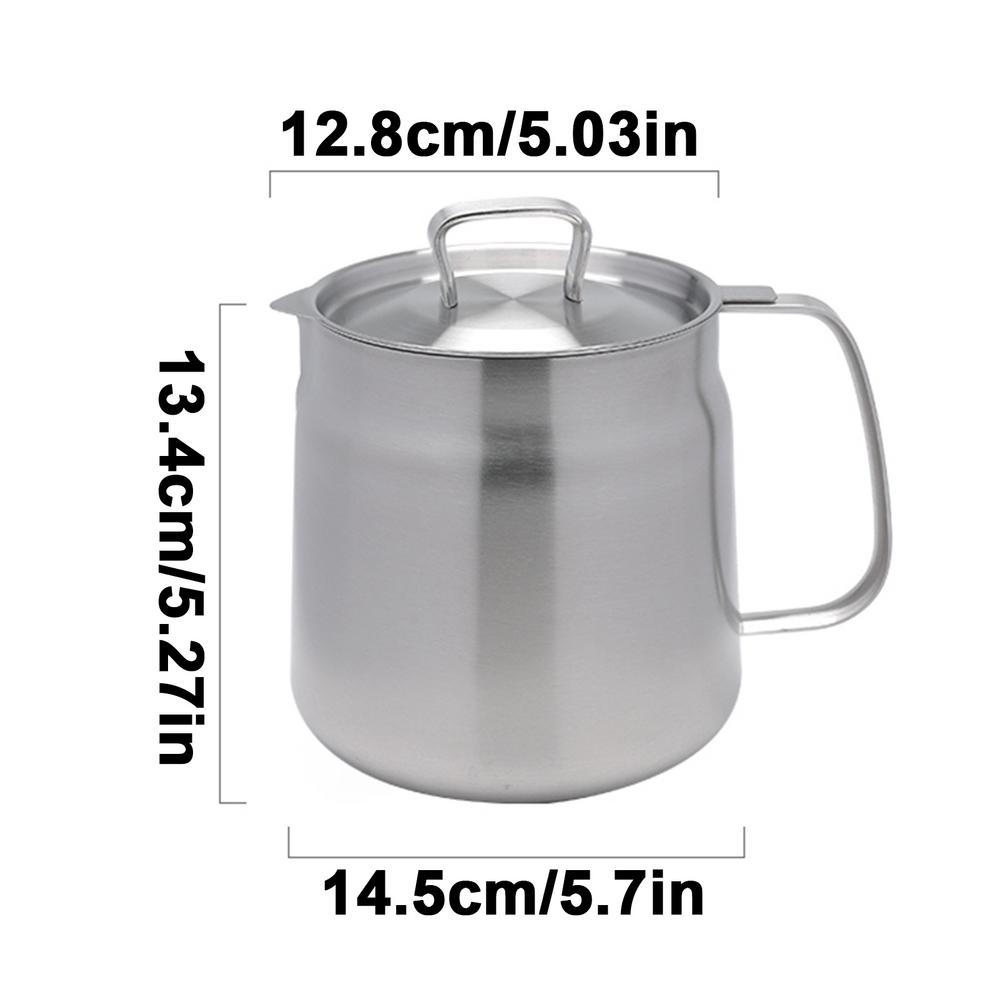 Oil Storage Pot Cooking Oil Stainless Steel Pot with Frying Basket Oil ...