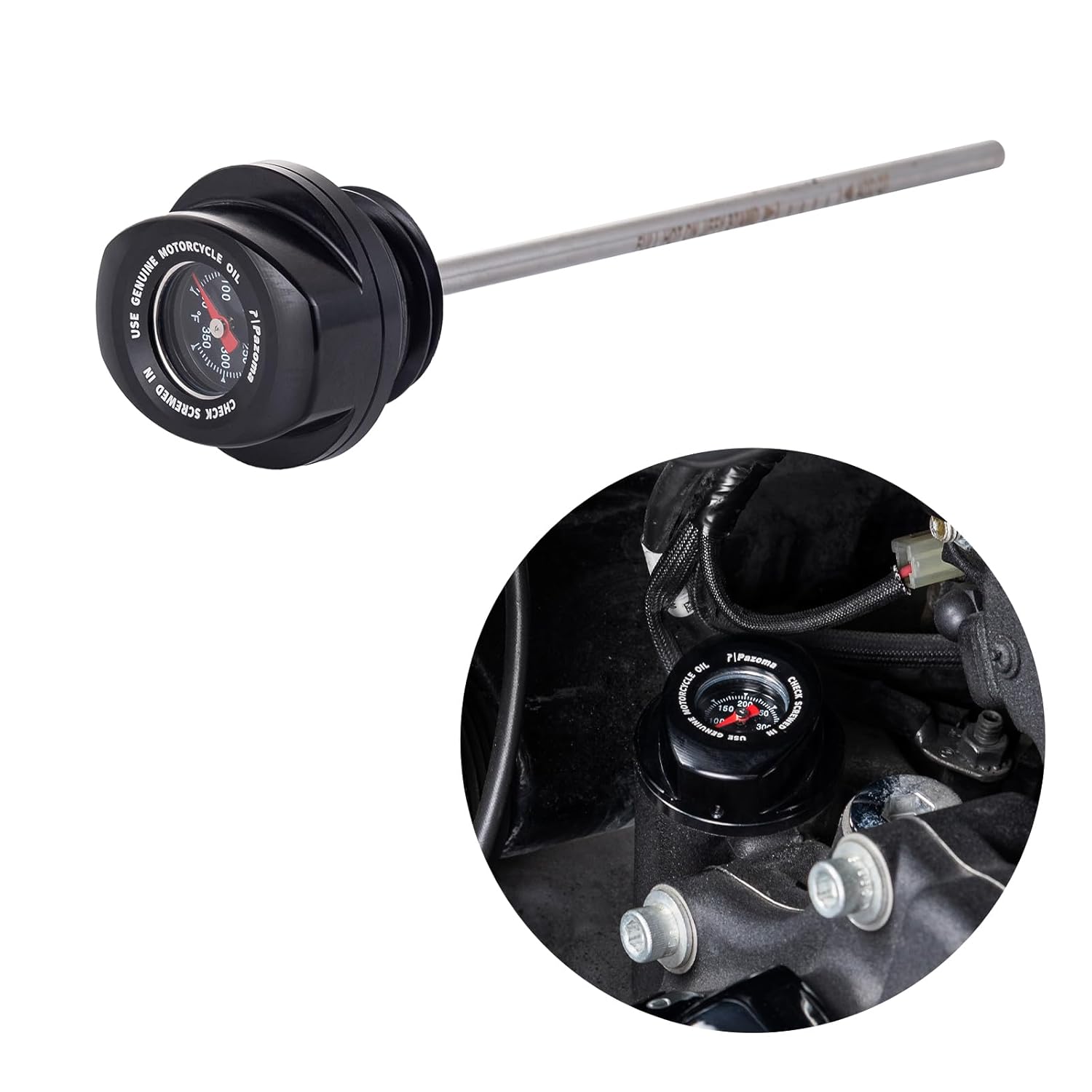 Oil dipstick with oil level indicator, ST compatible oil temperature ...