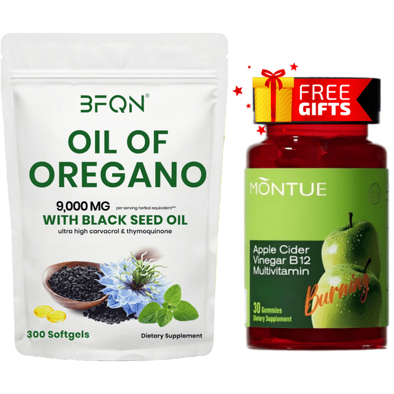 Oil of Oregano with Black Seed Oil, 300 Softgels Oregano Oil Capsules ...