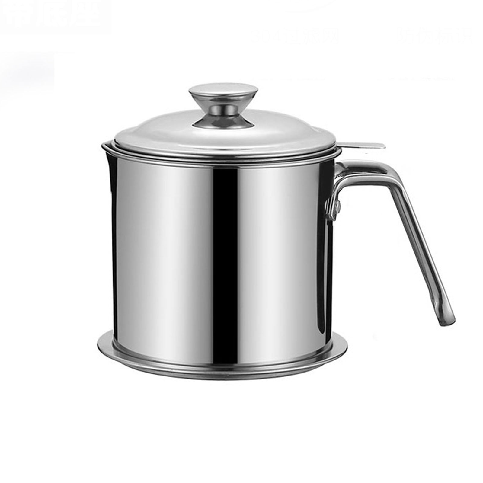 Oil strainer container, storage pot for frying oil, 304 stainless steel ...