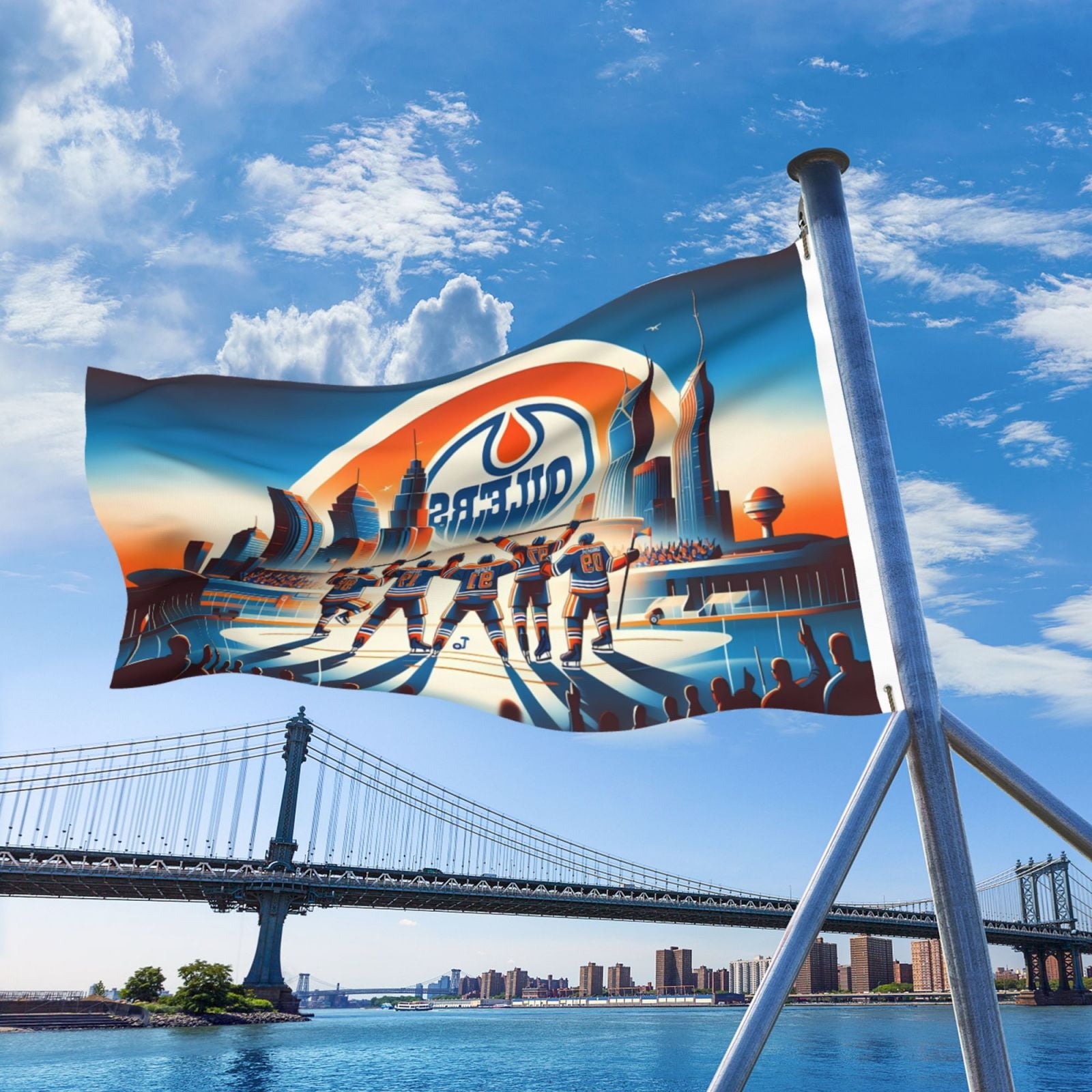 Oilers Hockey Team Four Seasons Double Sided 5x8ft Flag for Hockey Team ...