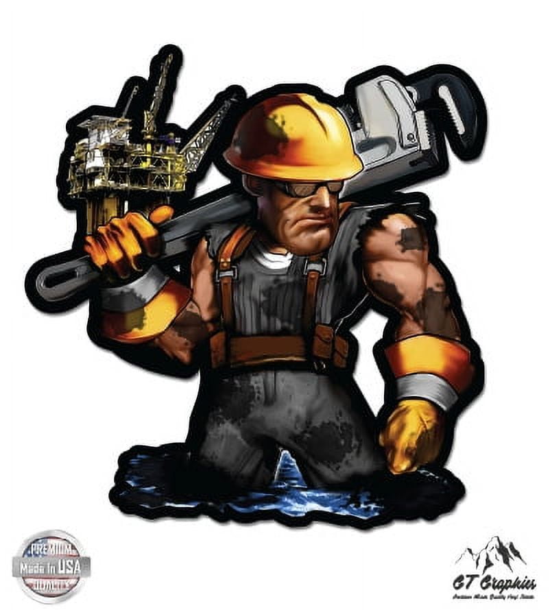 Oilfield Worker Roughneck Oil - 12" Vinyl Sticker Waterproof Decal ...