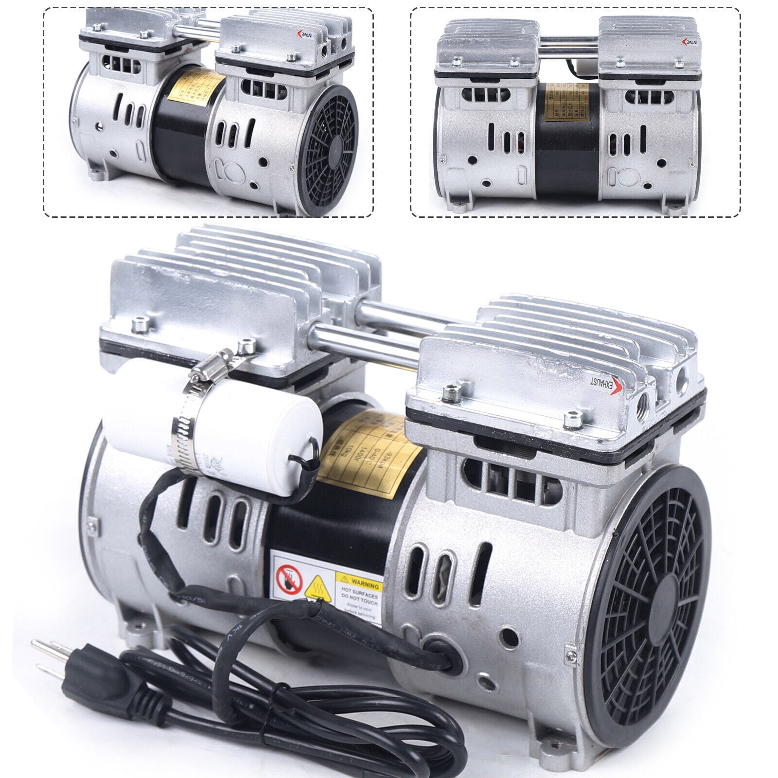 Oilless Diaphragm Vacuum Pump Industrial Oil Free Piston Vacuum Pump ...