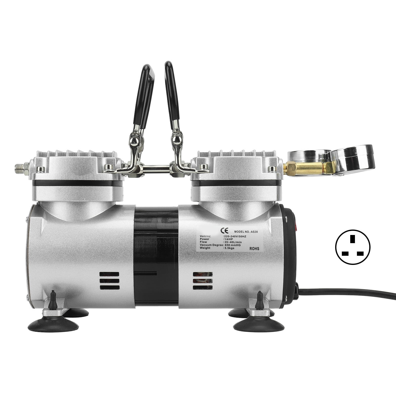 Oilless Vacuum Air Pump 1 4HP High Pressure Large Flowing Ultra Quiet Small Oil Free Air Compressor Pump UK Plug 220 240V Walmart