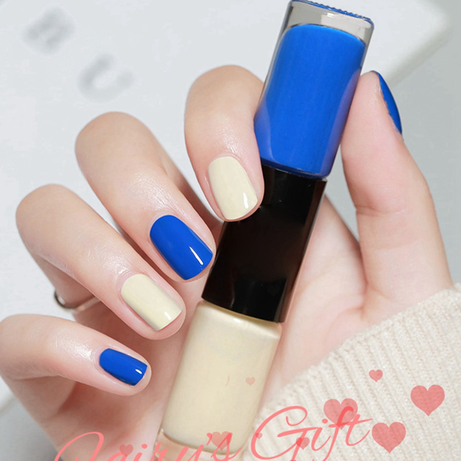 Oily Two Color Nail Polish New Non Baked Quick Drying Durable Non ...