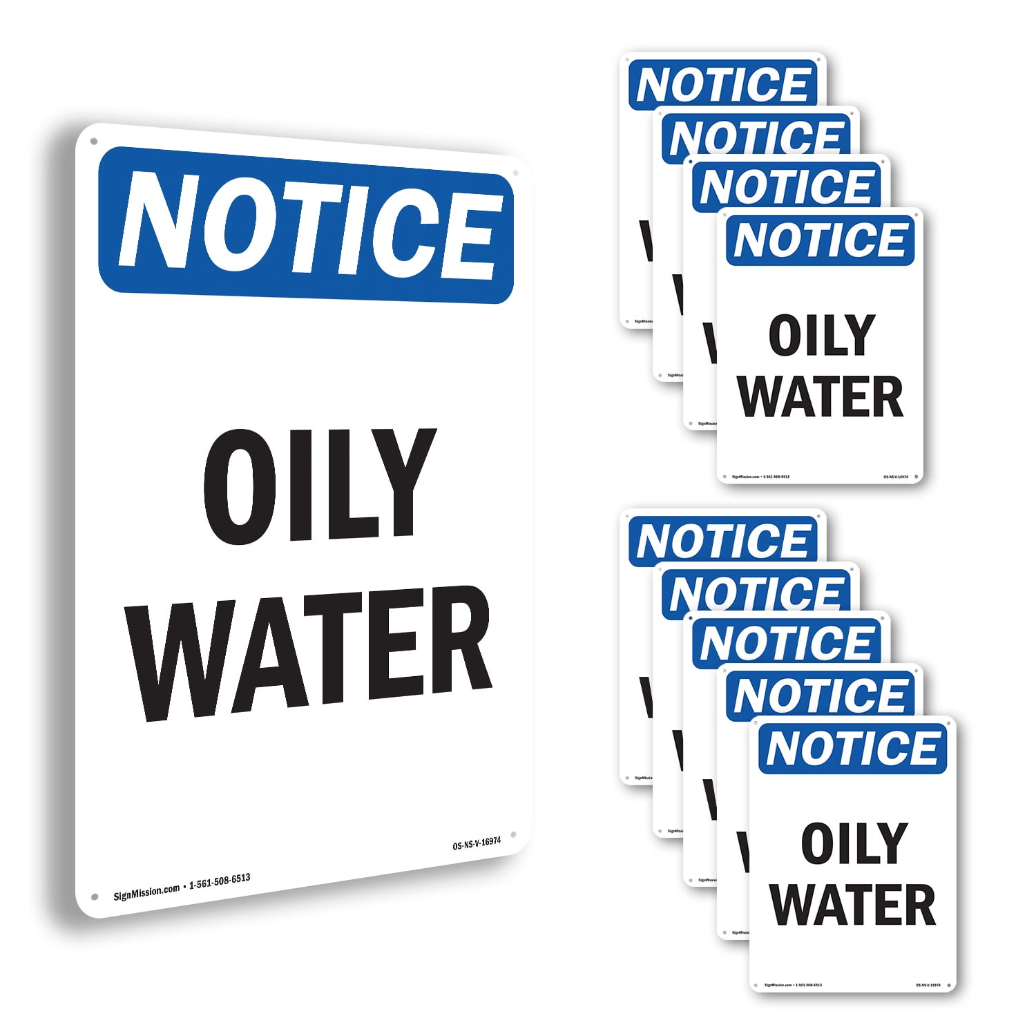 Oily Water OSHA Notice Aluminum Sign 24 Inch x 18 Inch - 10 Pack ...