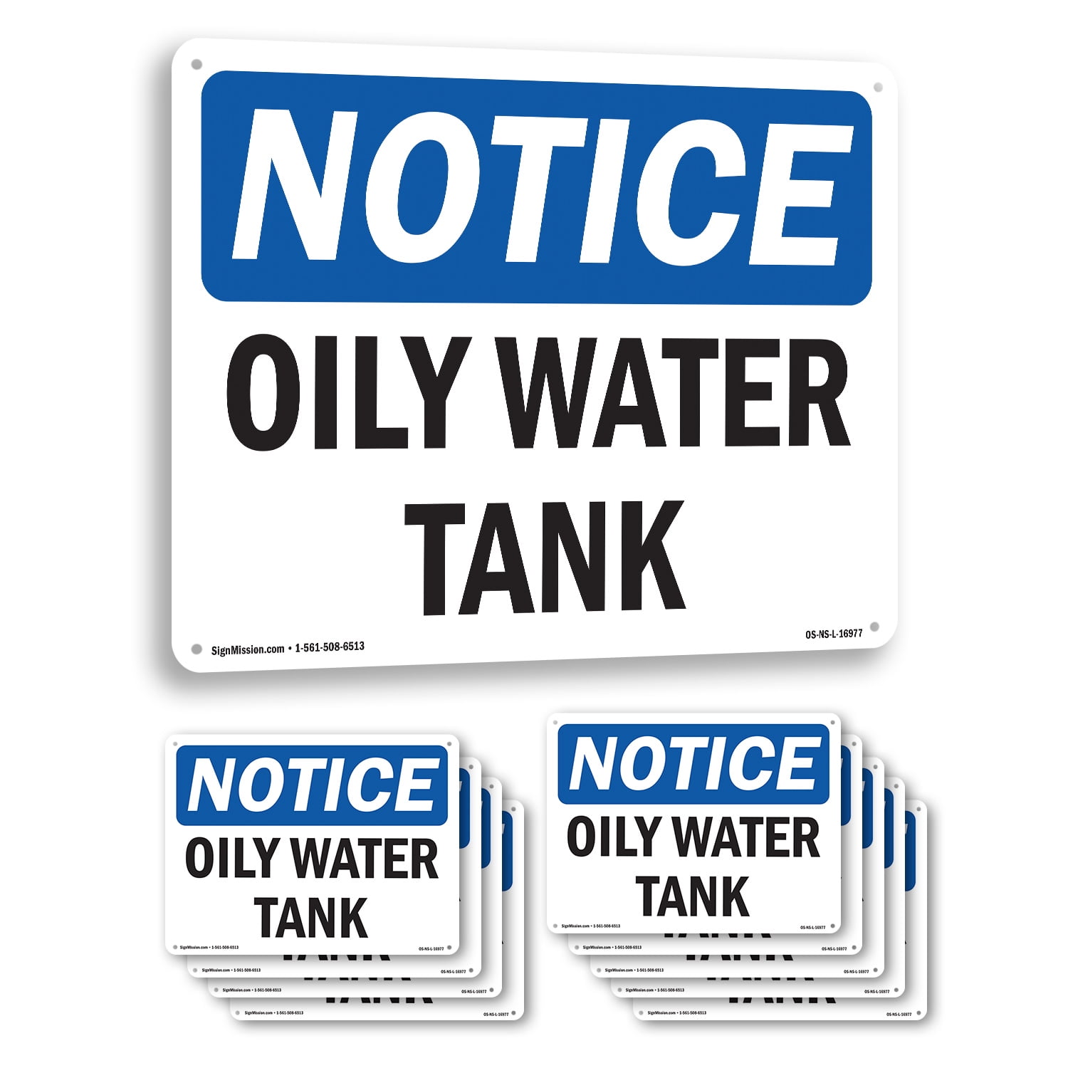 Oily Water Tank OSHA Notice Rigid Plastic Sign 10 Inch x 7 Inch - 10 ...