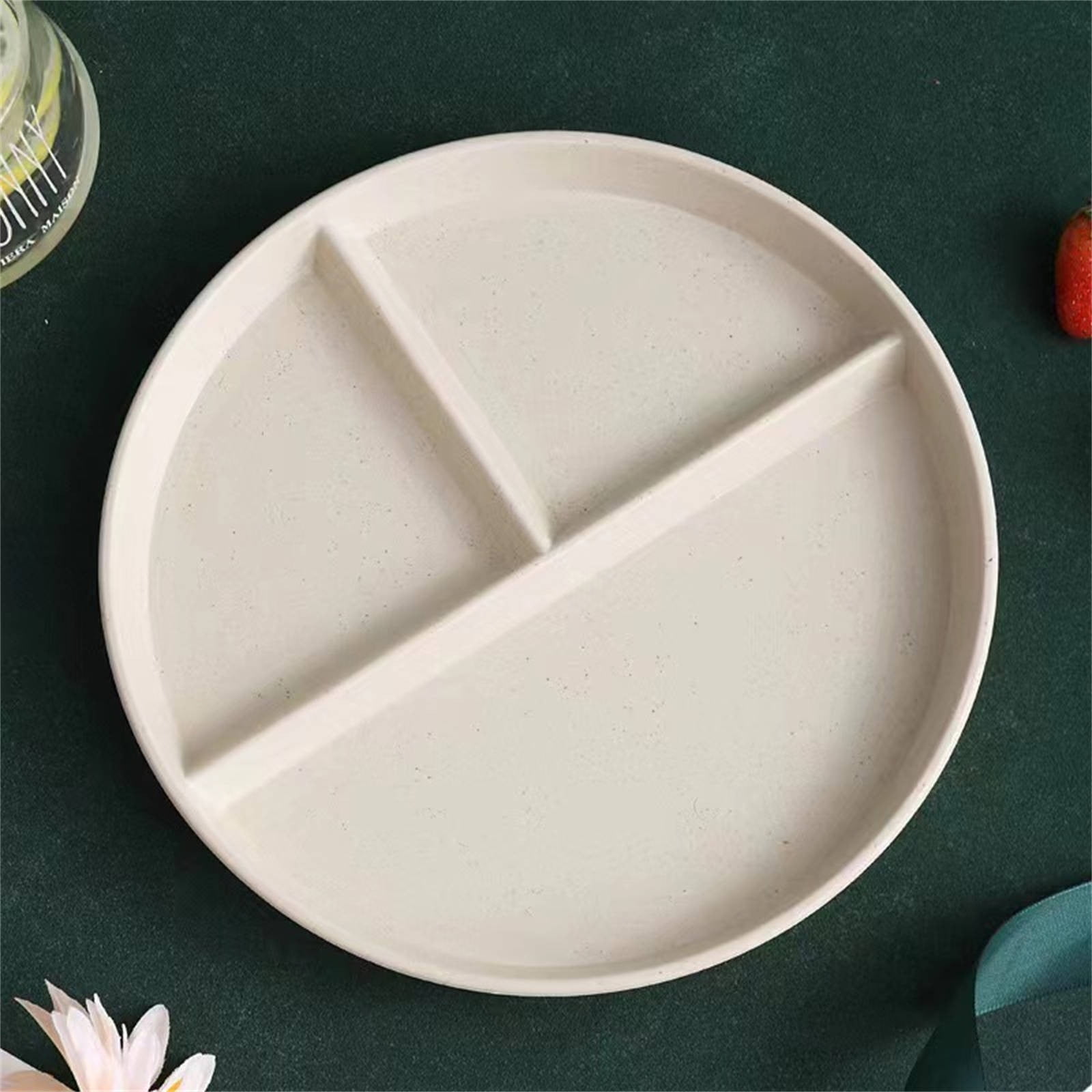 Oimcto Dinner Plate Beige A,Wheat Plates for Adults Reusable Dinnerware ...