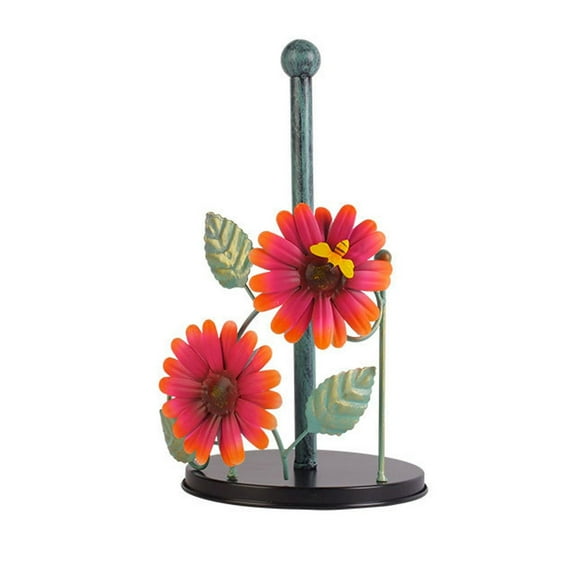 Oimcto Iron Dining Table Napkin Holder with Red Flowers,Countertop ...