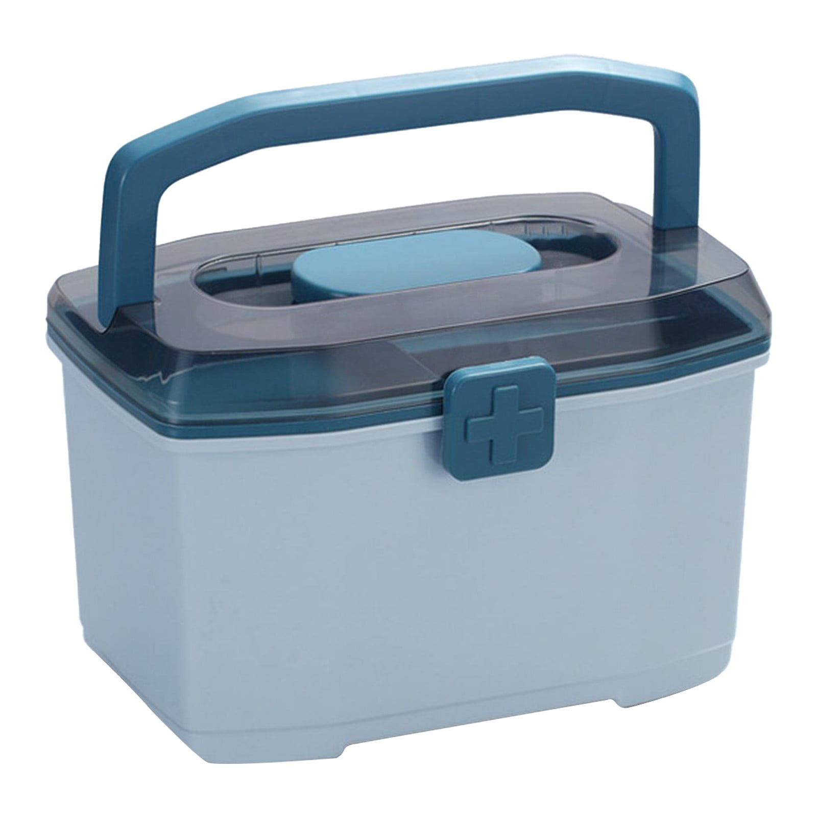 Oimcto Practical Less than $5 Large Capacity Blue Home Medicine Boxbox Home Box Container Travel ...