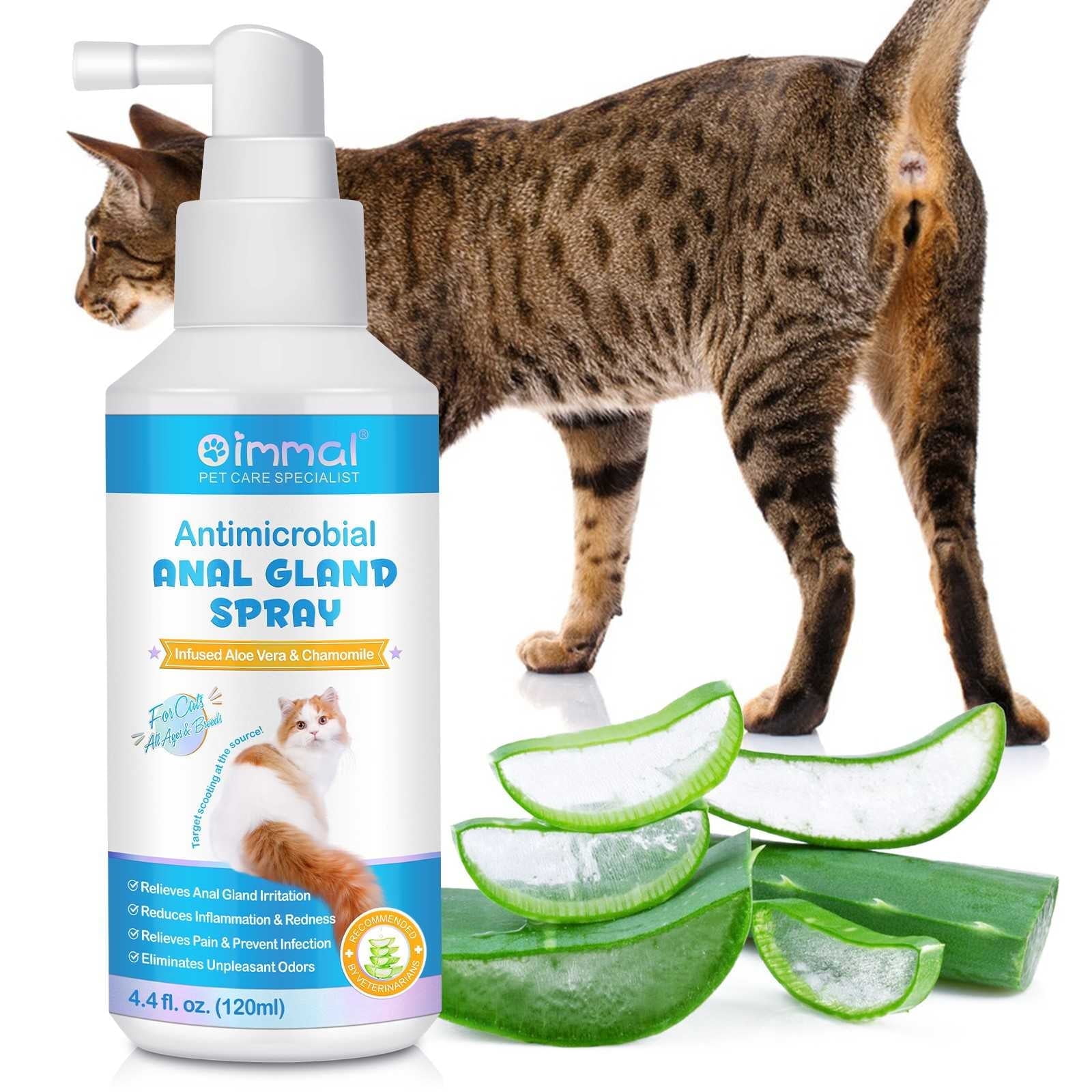 Oimmal Cat Anal Gland Spray,Contains Aloe Vera and Many Other Natural Ingredients,Relieves Anal ...