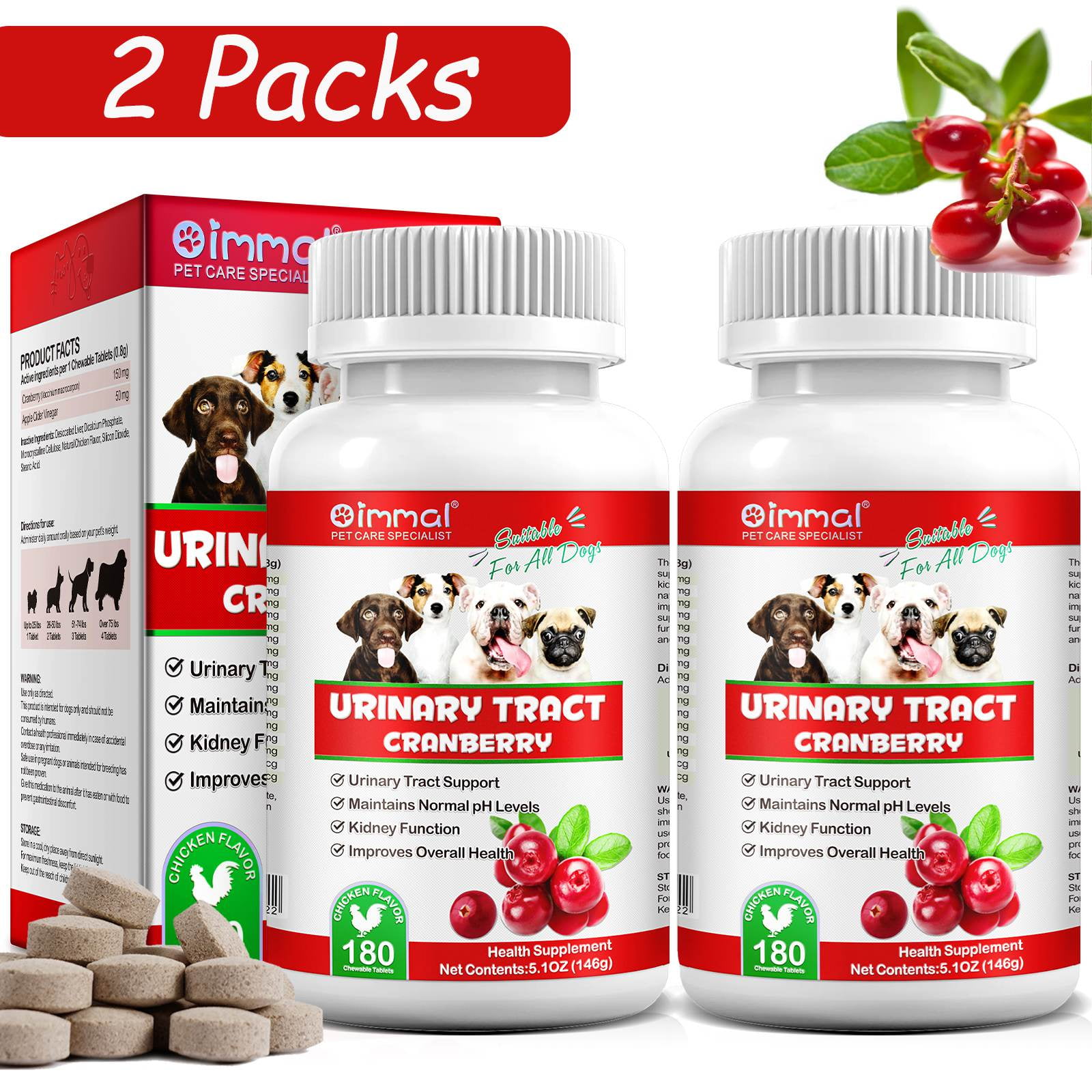 Oimmal Cranberry Urinary for Dog, Urinary Tract Infection Tre_atm en_t ...