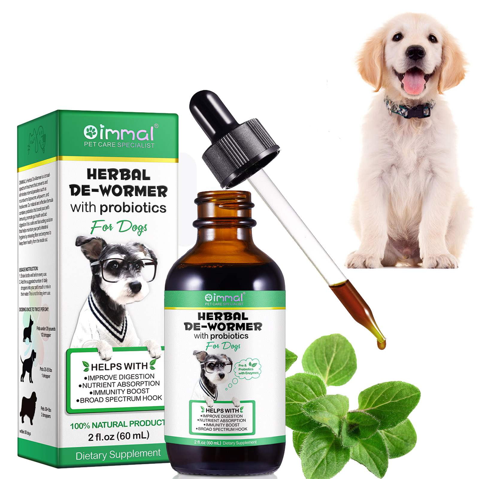 Customer reviews for Oimmal Dewormer for Dogs with Probiotics, Helps ...