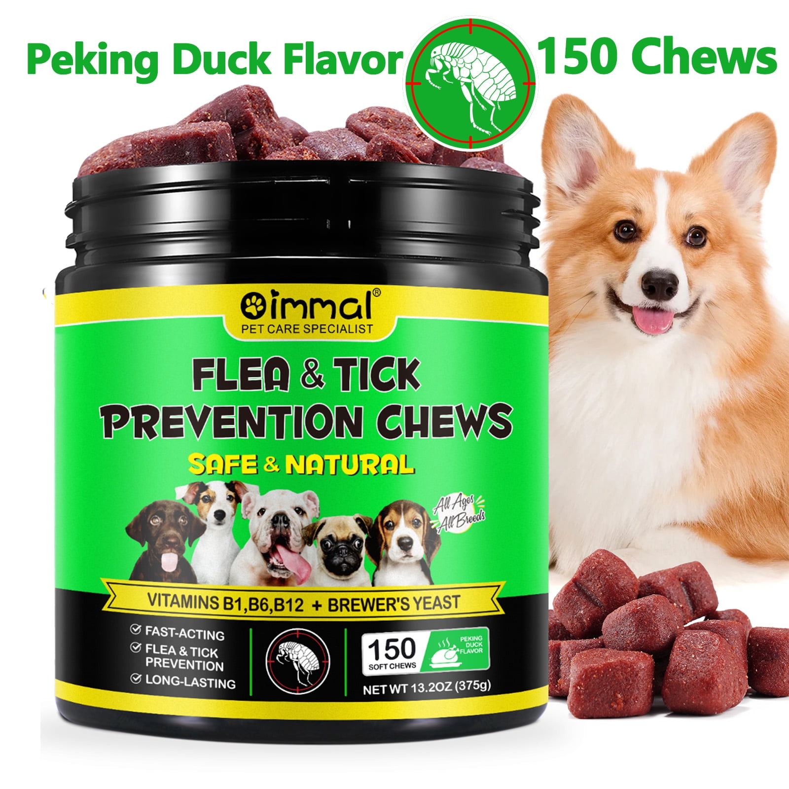 Oimmal Digestive Care Chew Treats for Dogs, with Brewer's Yeast Natural ...