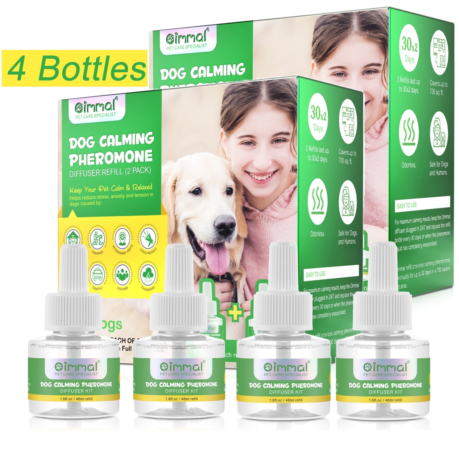 Oimmal Dog Calming Diffuser Refill (No Plug), Pheromone Calming ...