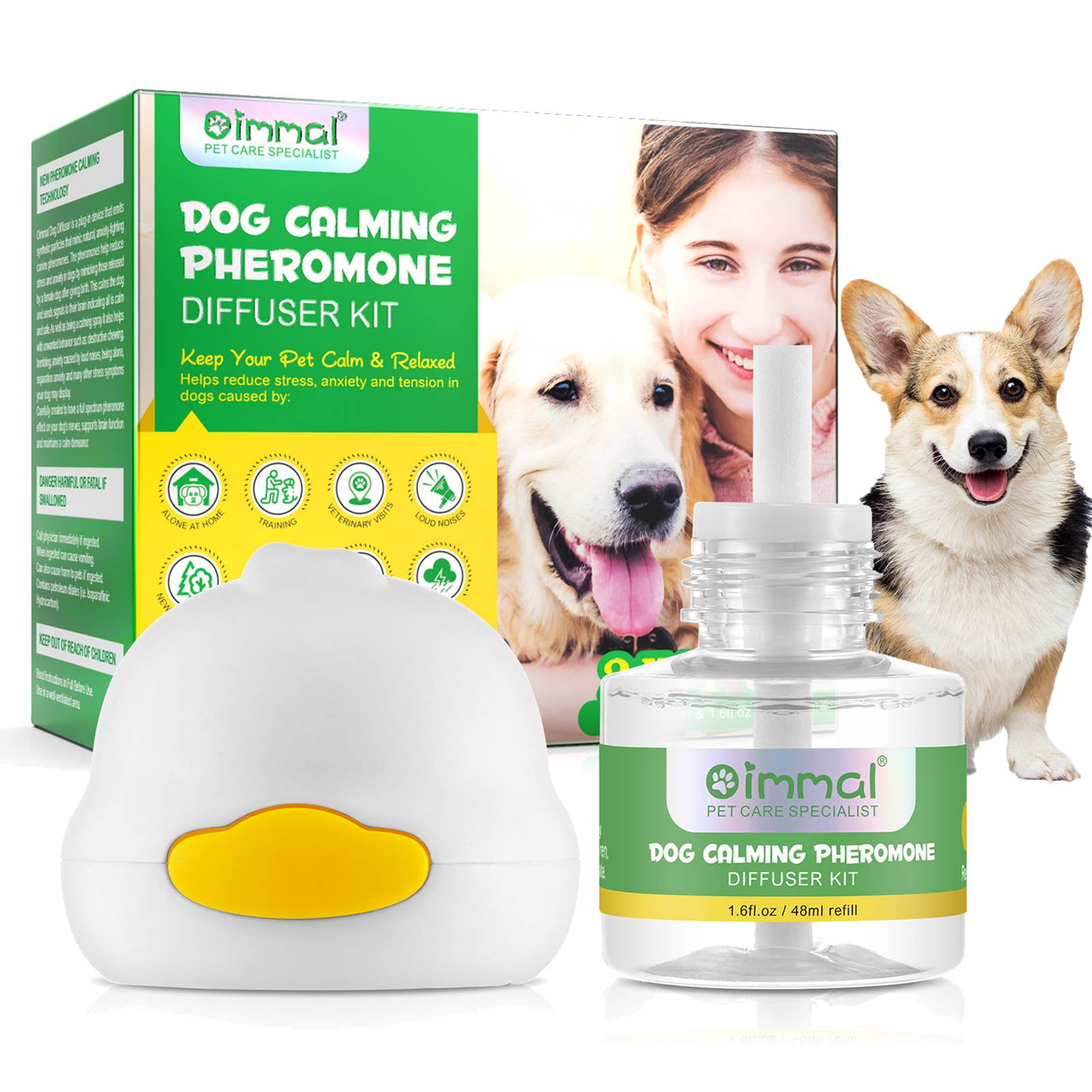 Oimmal Dog Calming Pheromone Diffuser Kit, Calming Diffuser for Dog ...