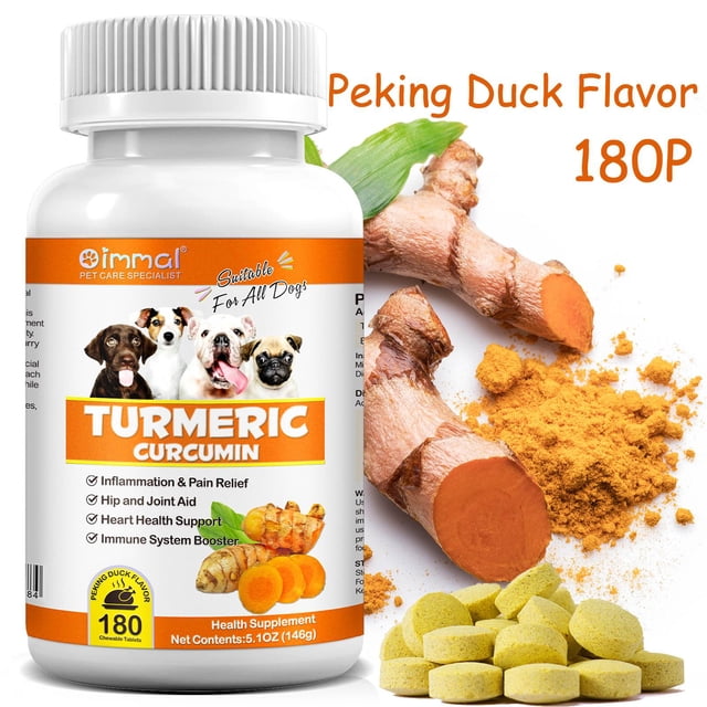 Oimmal Turmeric Curcumin for Dogs - Hip, Joint & Immune Support - 180 ...