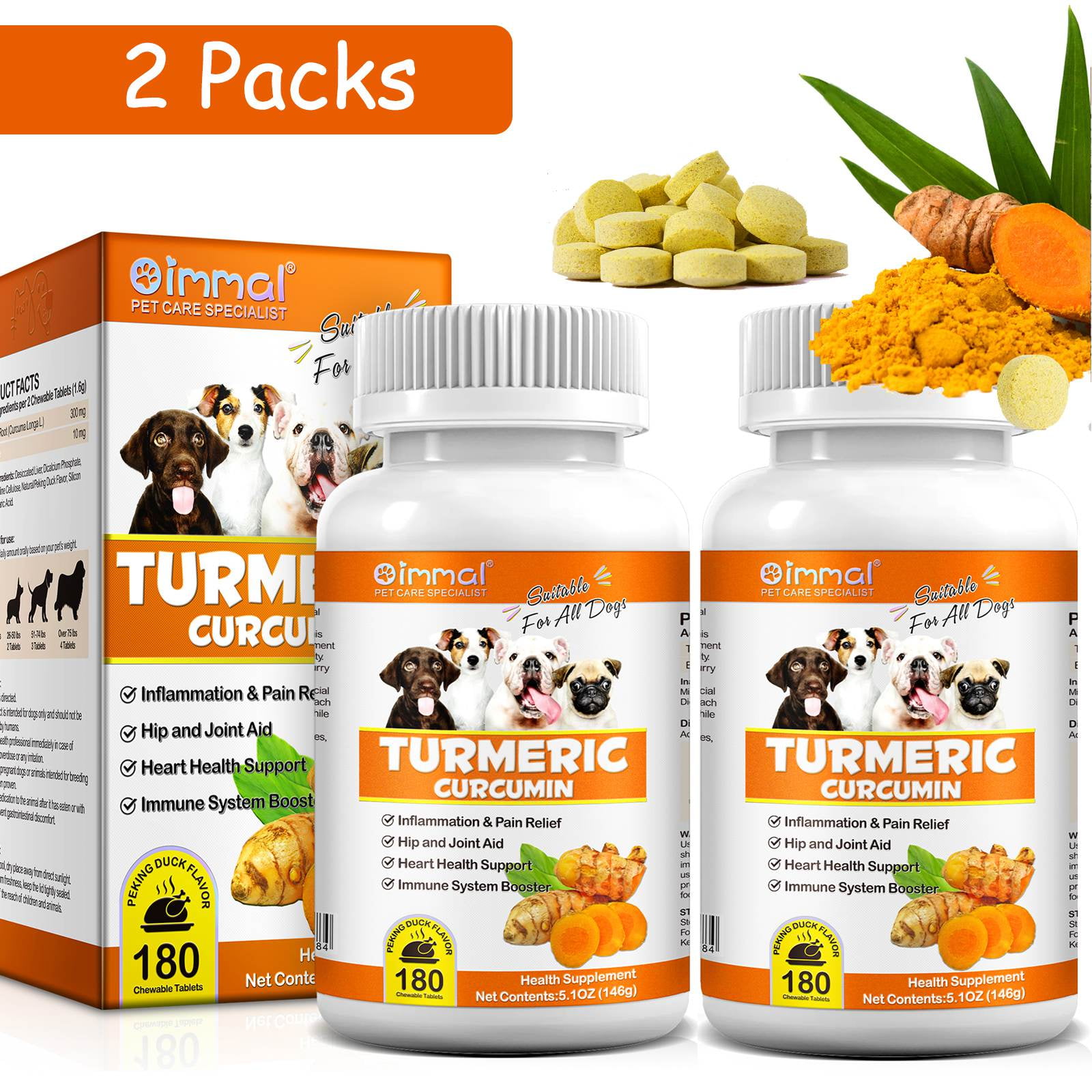Oimmal Turmeric Curcumin for Dogs - Dogs Hip and Joint Aid Support ...