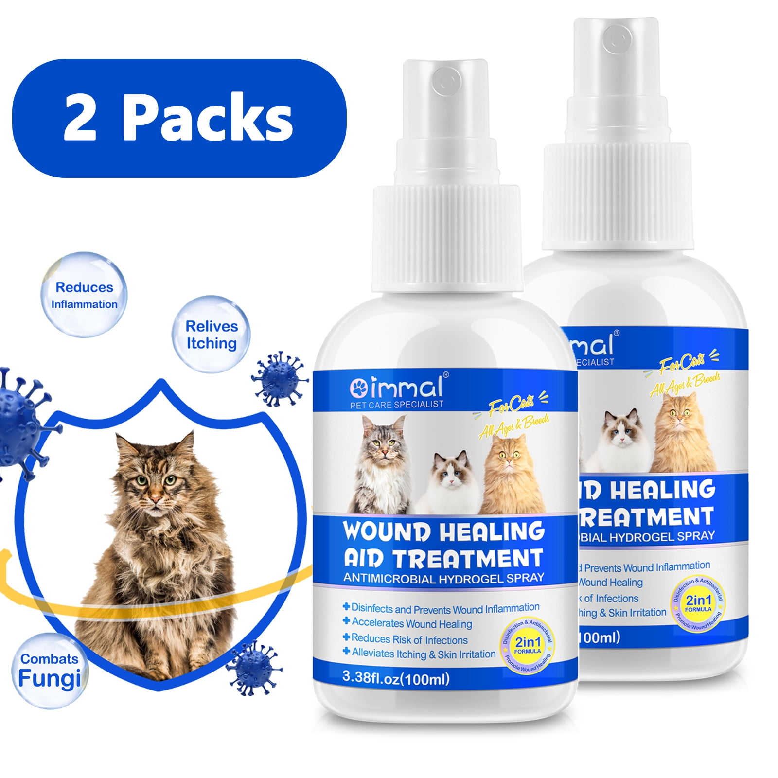 Oimmal Wound Spray for Cat, Help Cat Wound Healing, Feline Healing Aid ...
