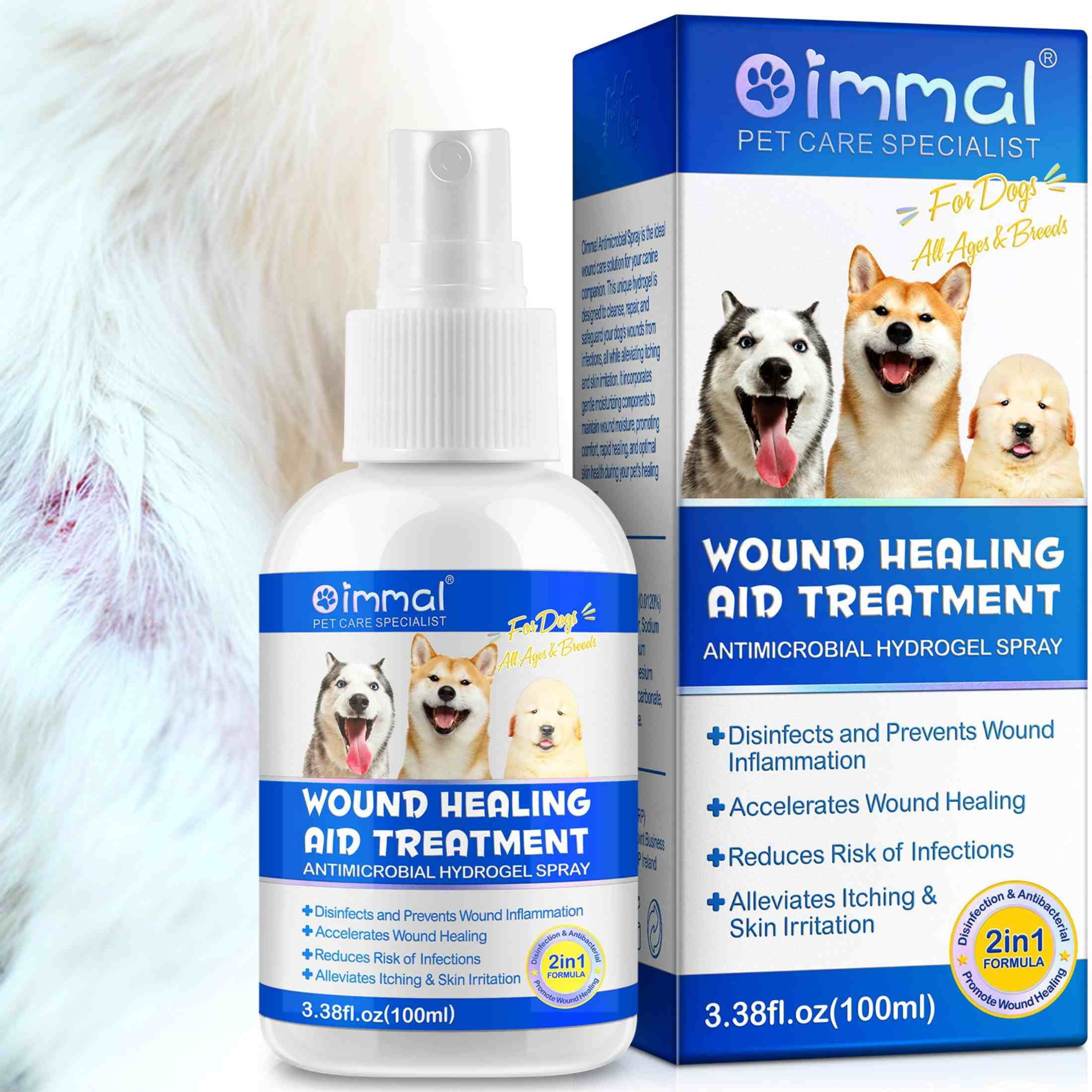 Oimmal Wound Spray for Dogs ,Soothe Skin Irritations,Alleviates Skin ...