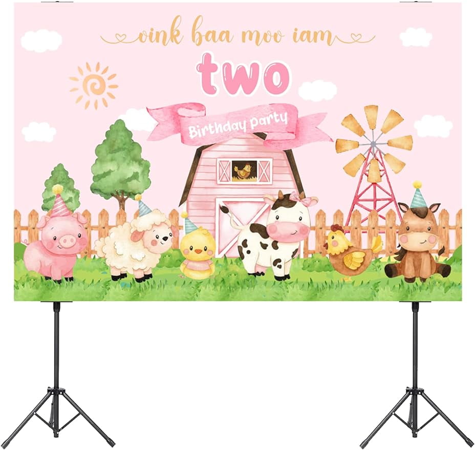 Oink Baa Moo I Am Two Party Decoration, Farm Animal 2nd Birthday Party ...