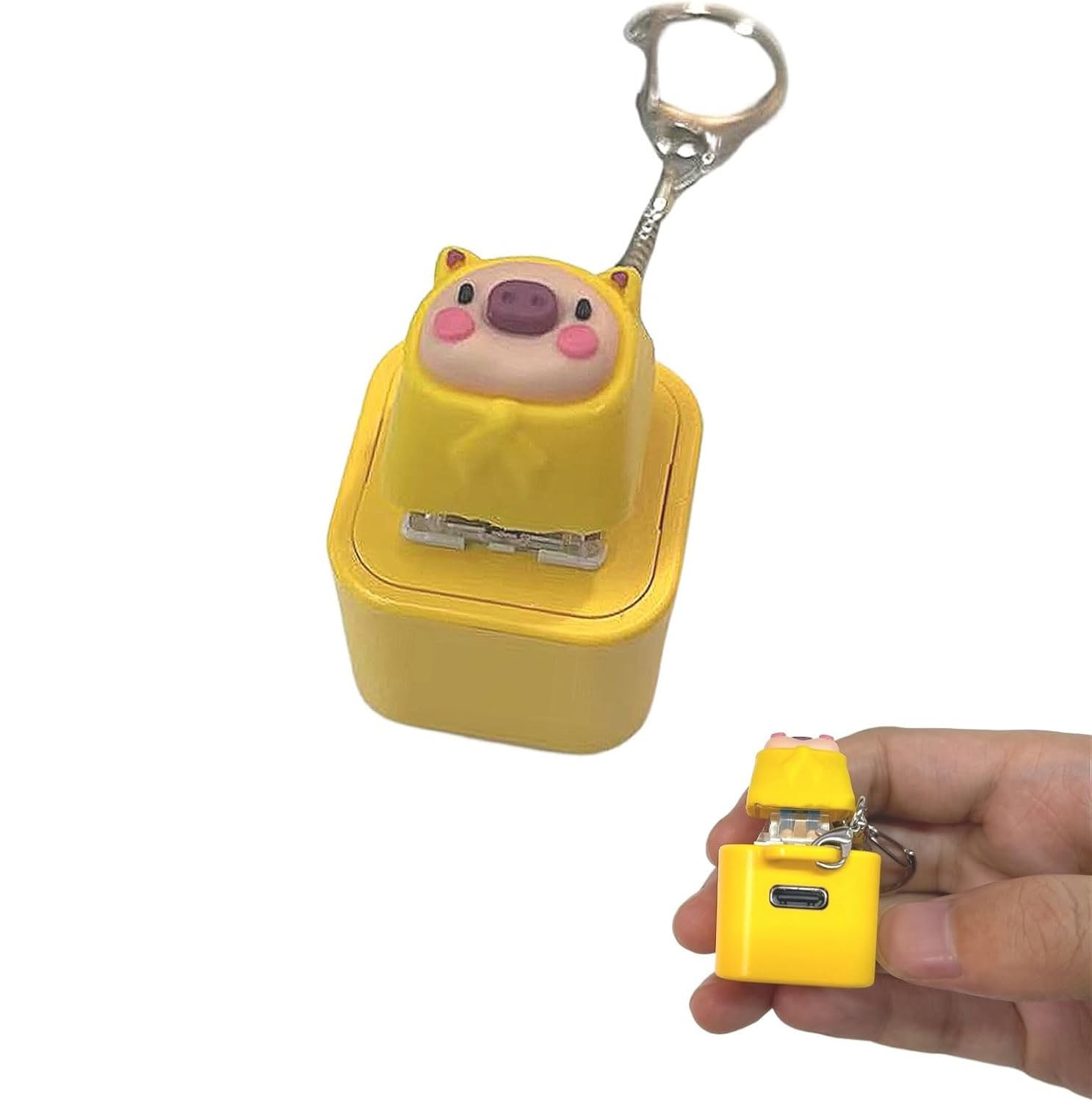 Oink Pig Keychain - Rechargeable Keyboard Fidget Fidget Toy with ...