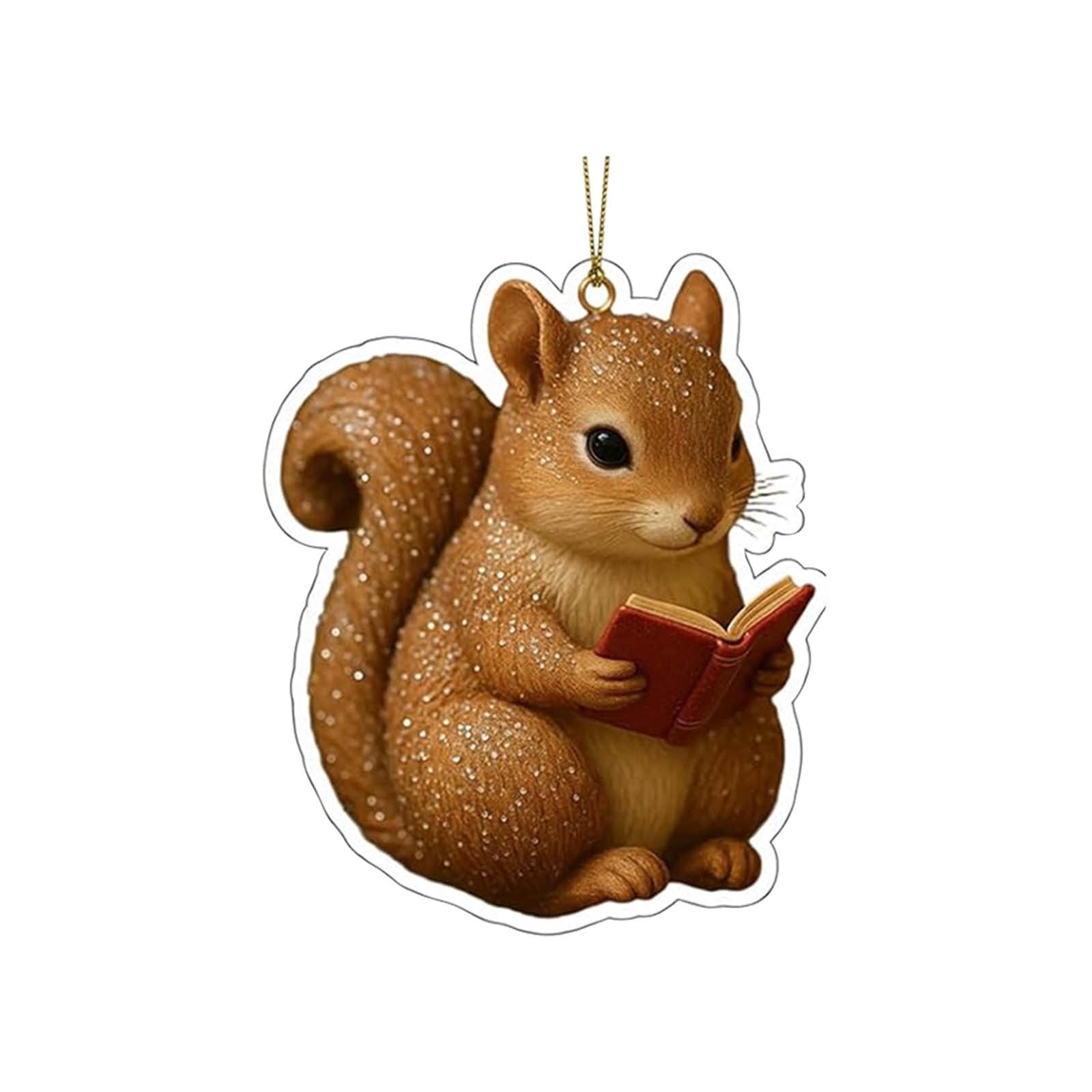 Oioii Book Lover Ornament Collection Reading Ornament 2D Acrylic ...