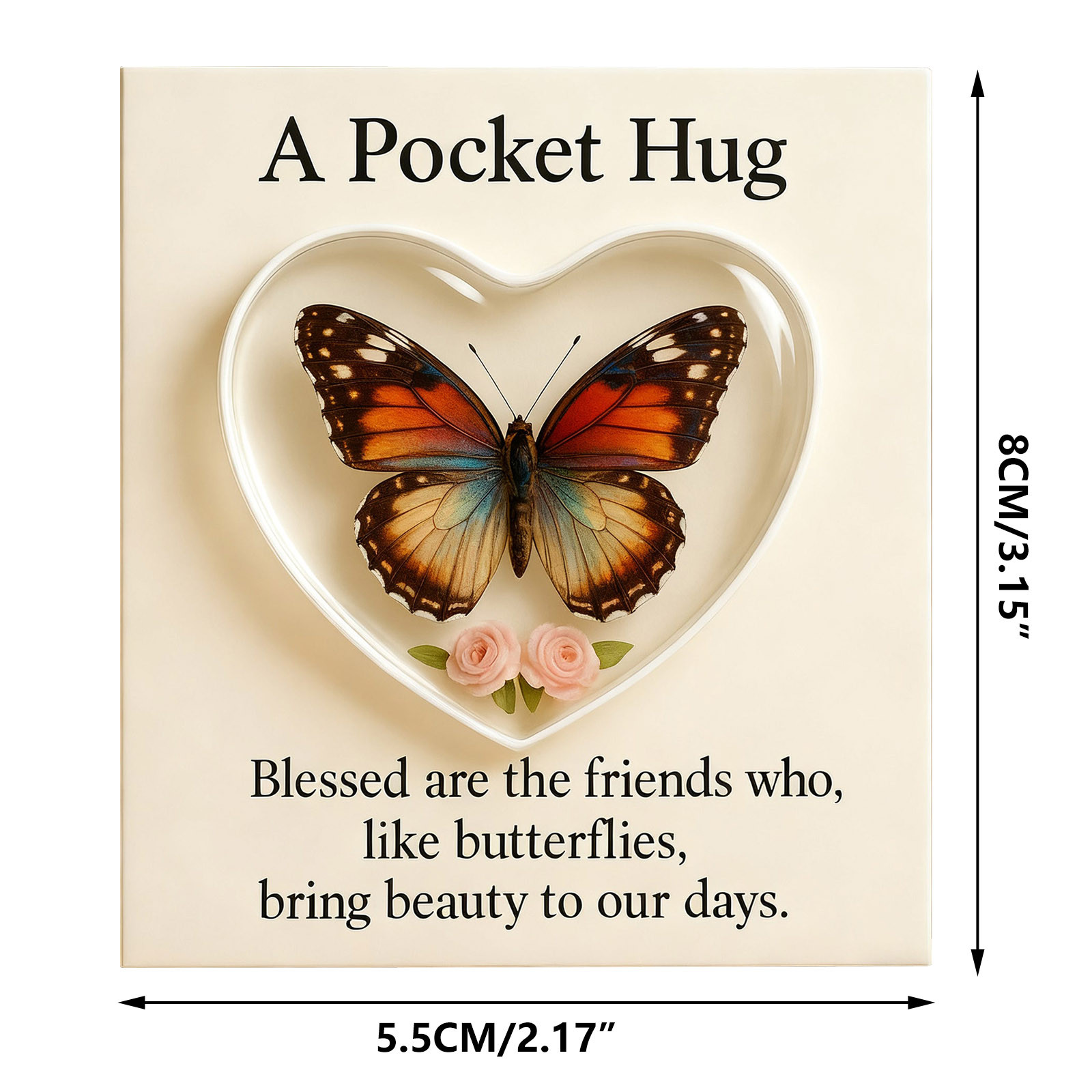 Oioii Butterfly Pocket Hug Token for Friends Encouragement ...
