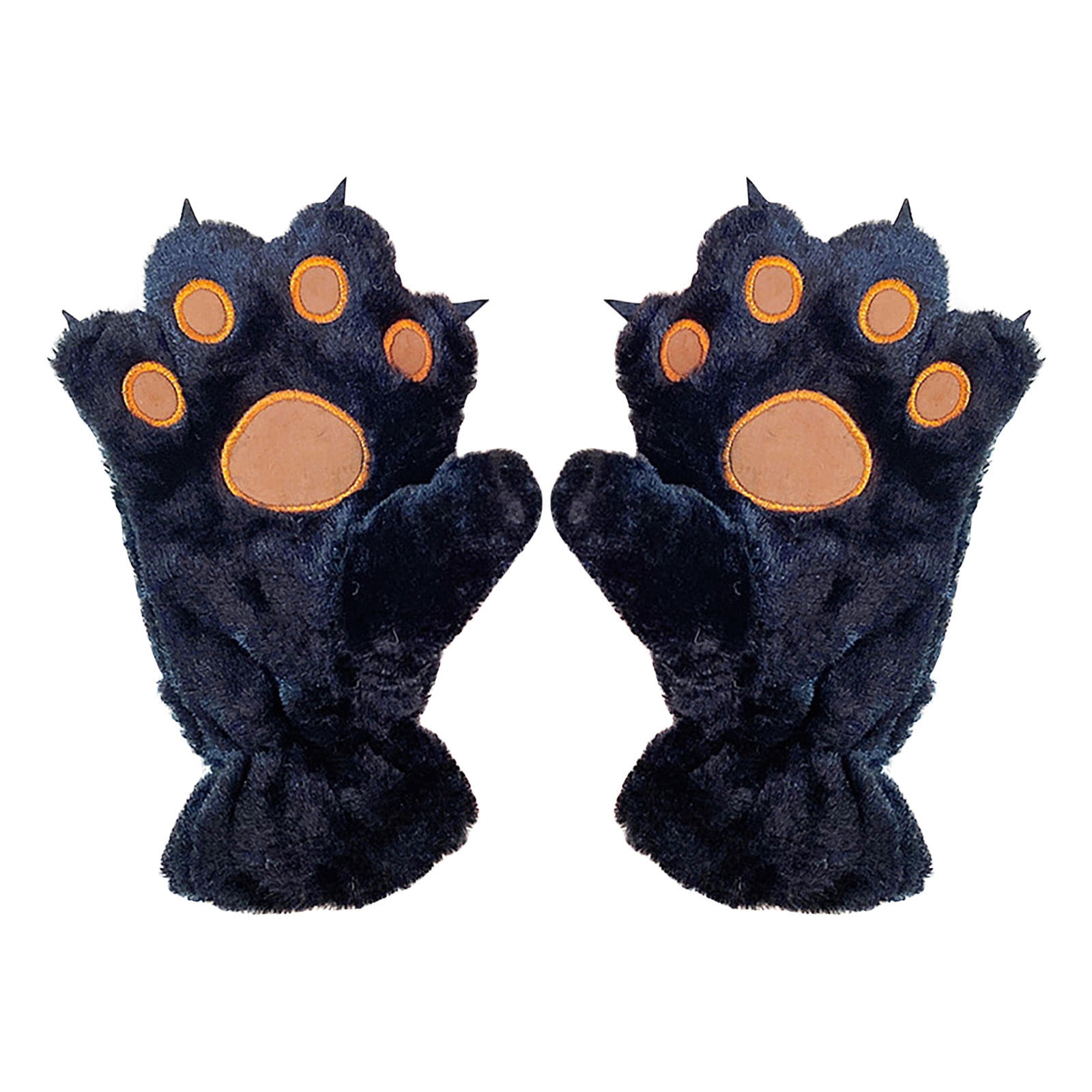 Oioii Cat Paws Gloves Cozy Animal Full Fingers Bear Claws Mittens ...