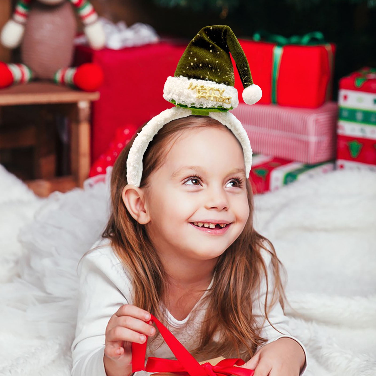 Oioii Christmas Headband Christmas Hat Headband Head Ornament Hair ...
