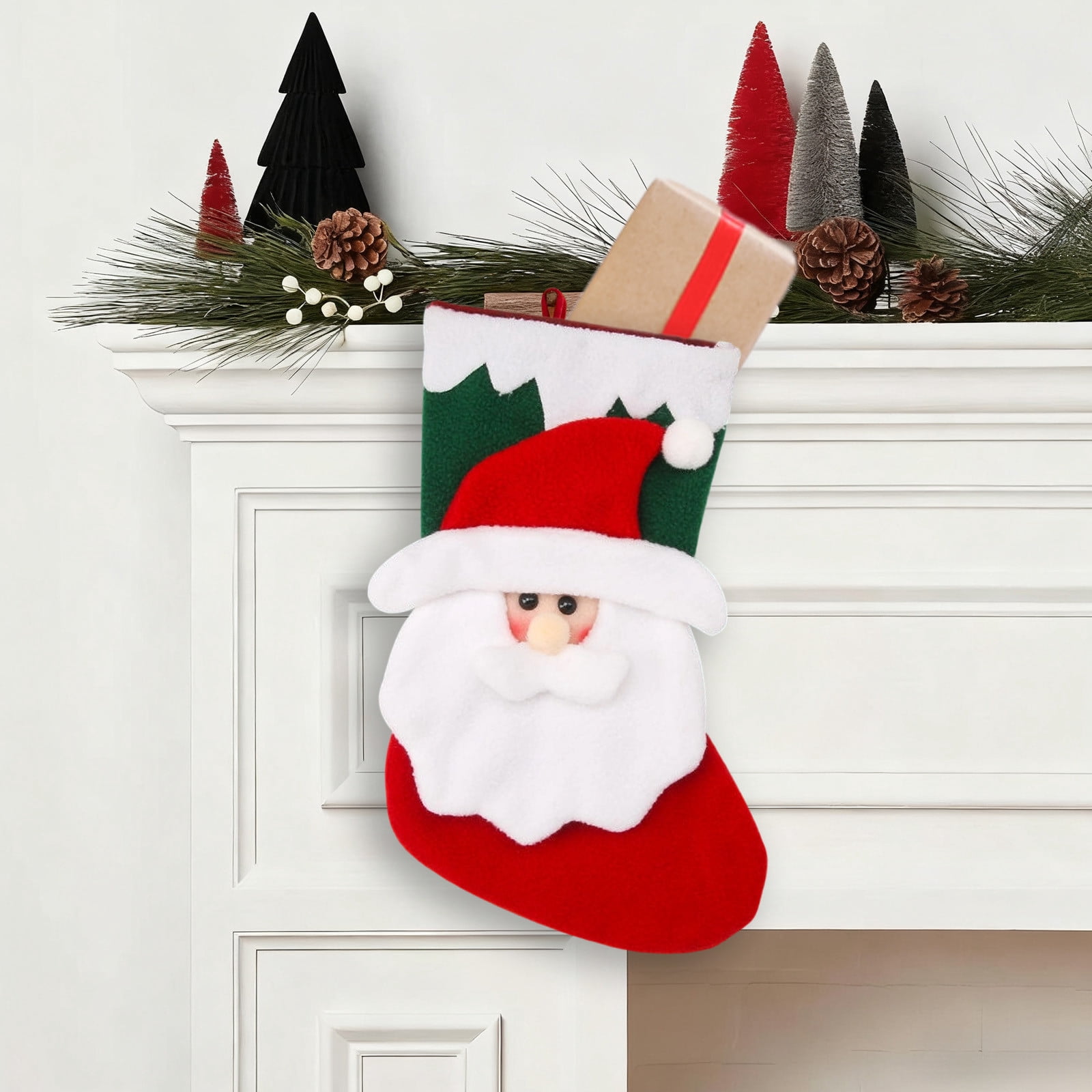 Oioii Christmas Stocking Decorations, Santa Claus Gifts Bag for Kids ...
