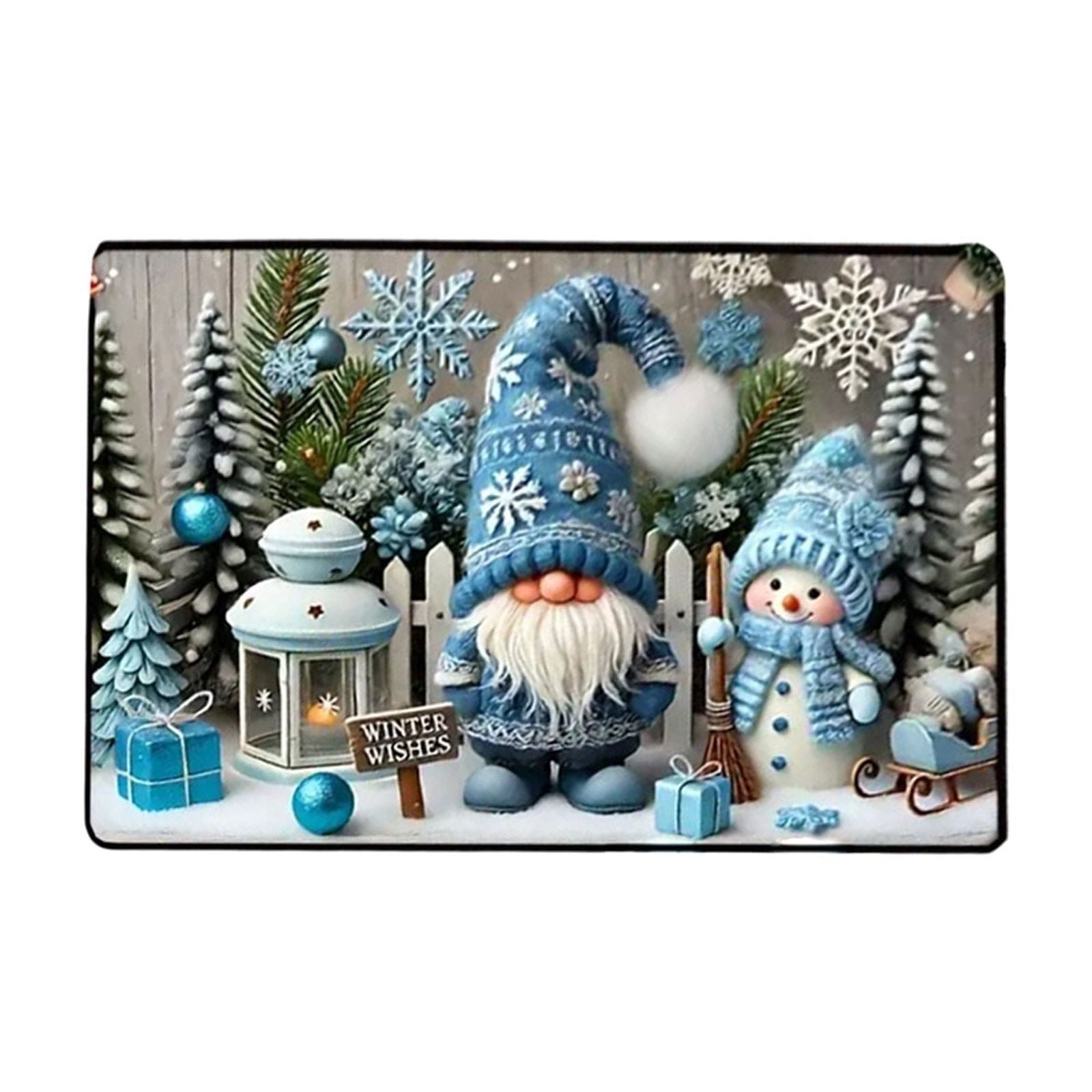 Oioii Doormat Non-Slip Area Rug, Snowman Merry Christmas New Year ...