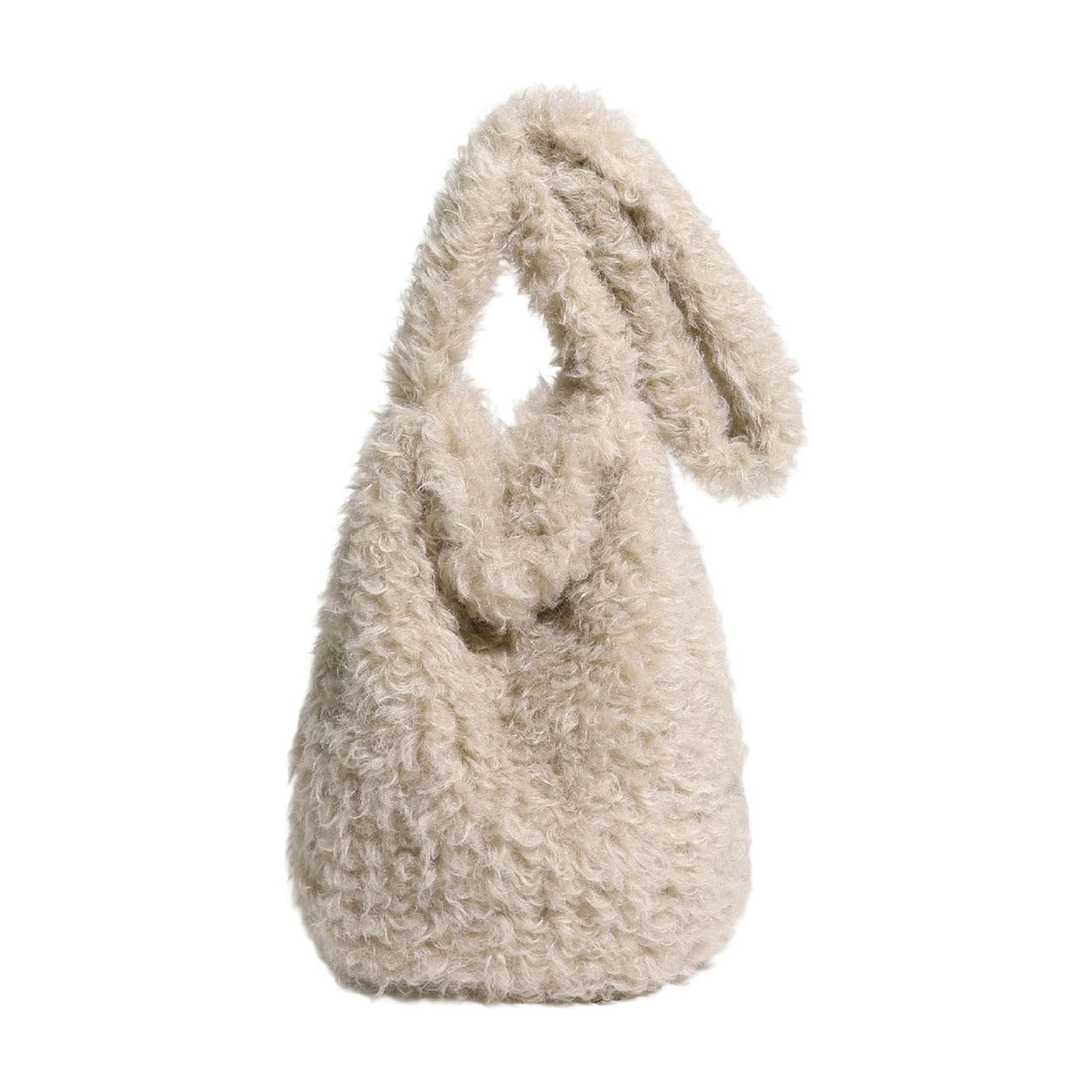 Oioii Fuzzy Tote Bag for Women Large Shoulder Cute Faux Purses Soft ...