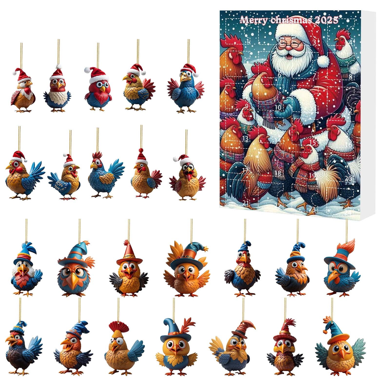Oioii Glamour Chicken Wall Calendar , Humor & Comic Christmas Countdown ...