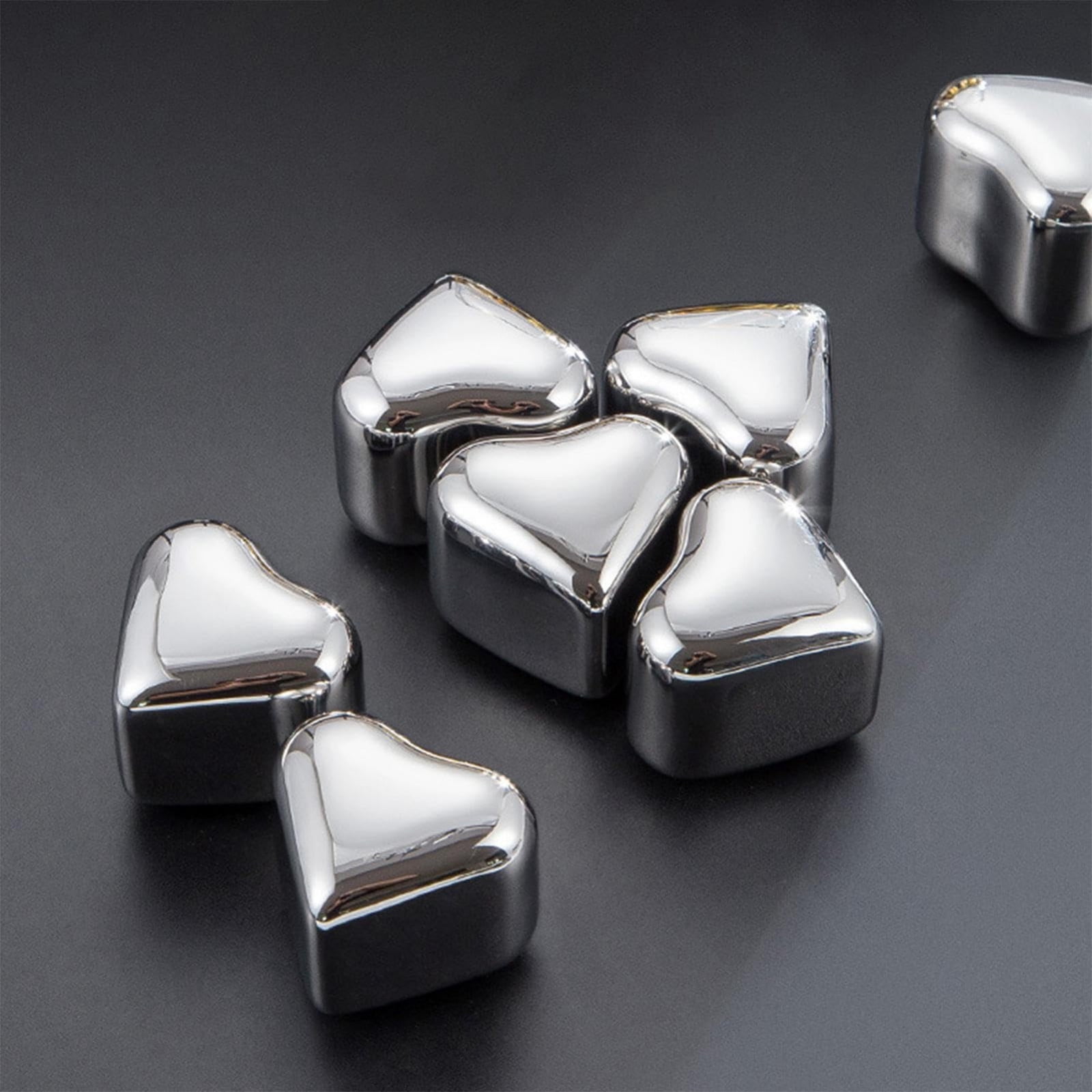 Oioii Heart-shaped Stainless Steel Ice Cubes Heart-shaped Ice Grains ...
