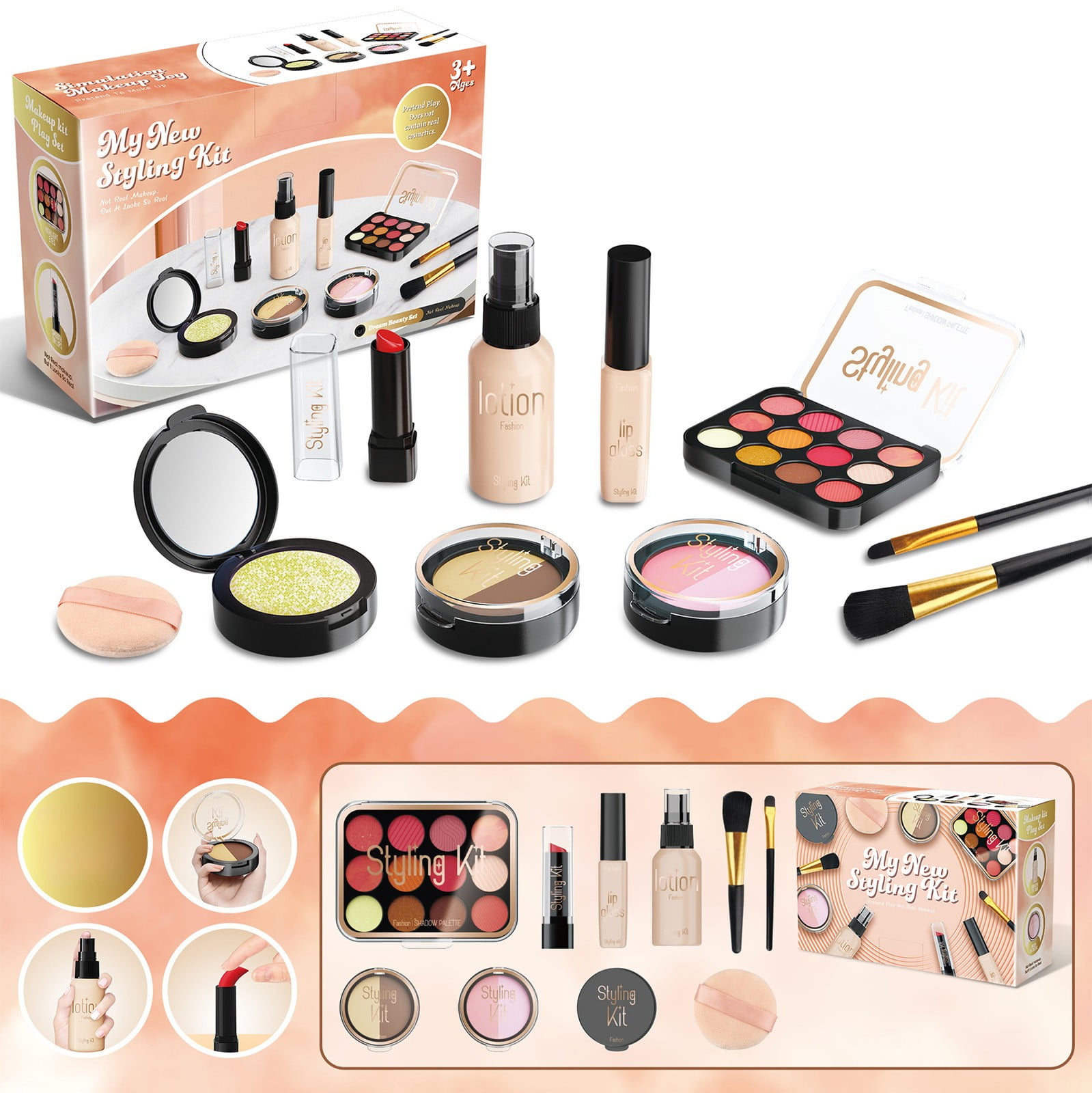 Oioii Makeup Toy Set, Pretend Play Makeup Set for Kids Toddlers, Play ...
