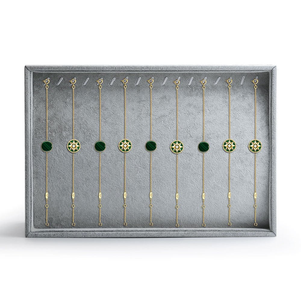 Oirlv Jewelry Tray Velvet Storage Box Jewelry Box Desktop Drawer for ...