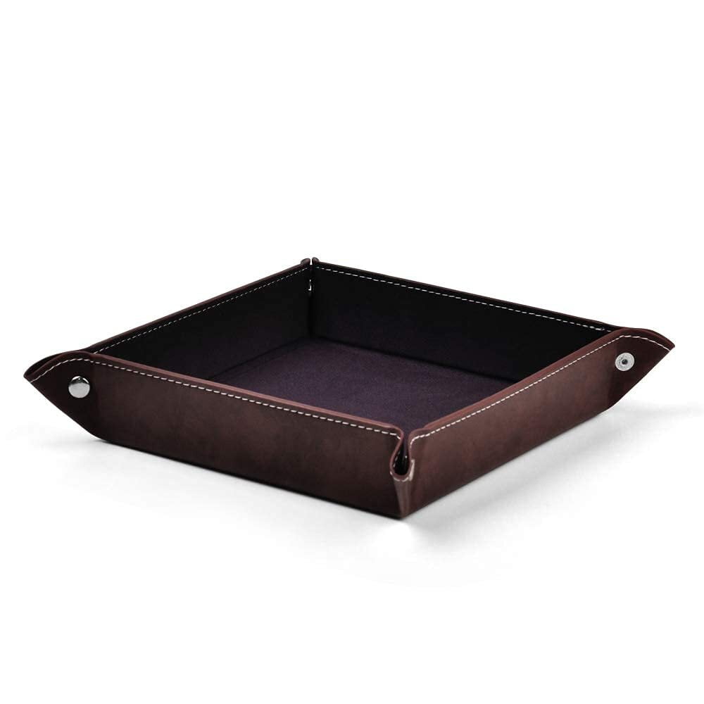 Oirlv Leather Valet Tray for Men Jewelry Organizer, Desktop Storage,Key ...