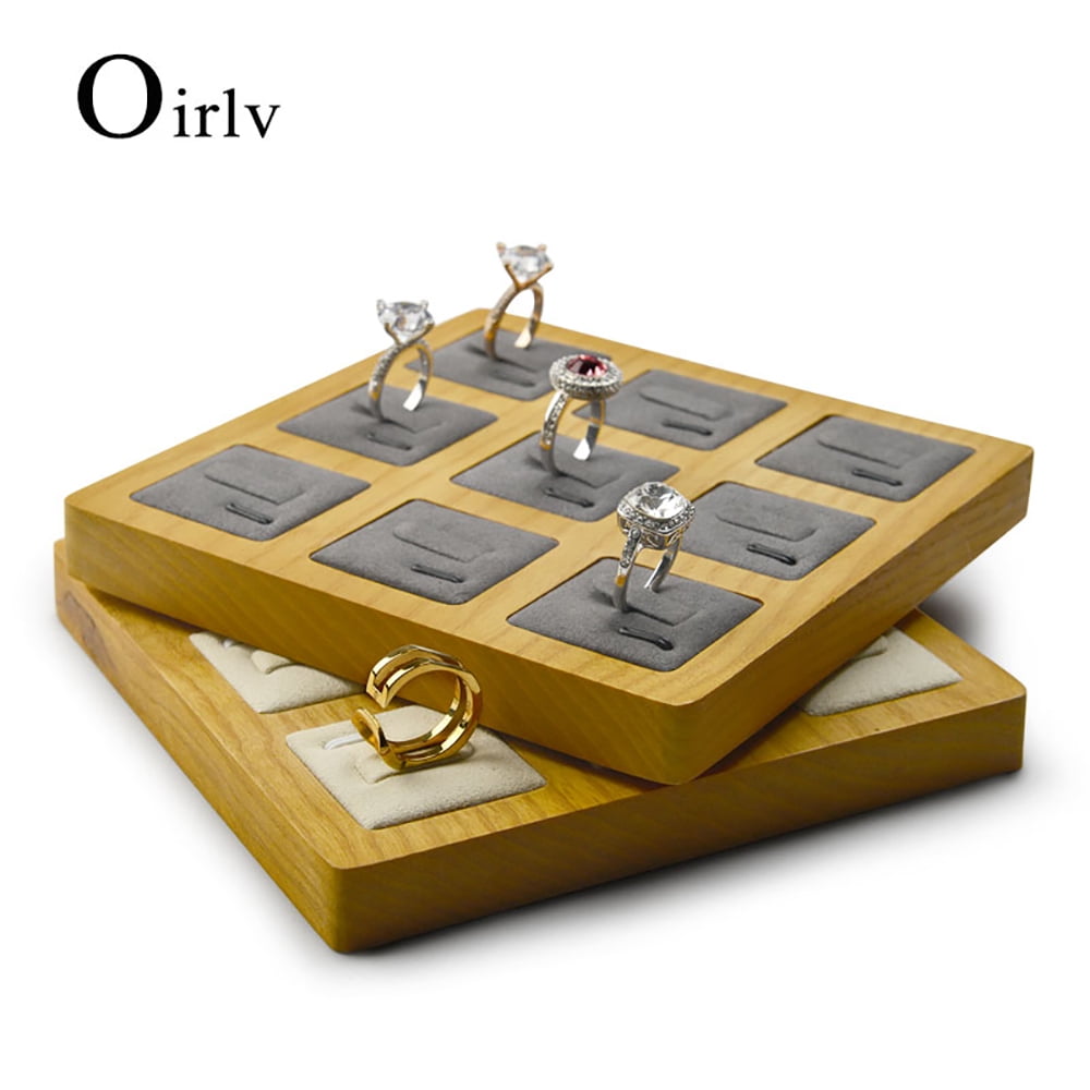 Oirlv Ring Tray Ring Display Stand Showcase Tray Ring Holder Organizer ...