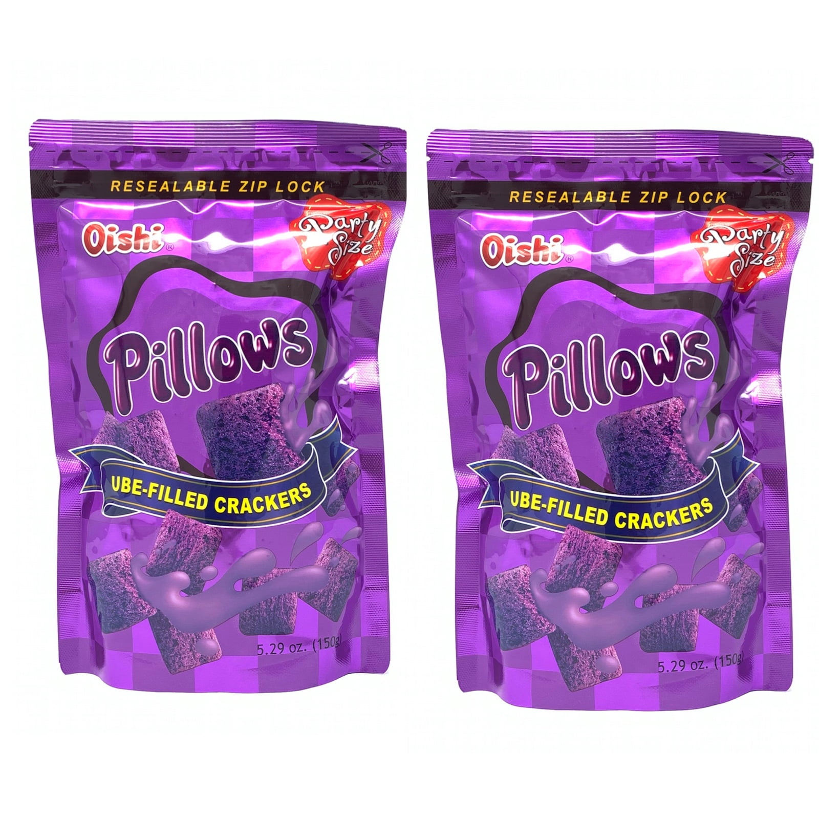 Oishi Pillows Ube Filled Flavor, Party Pack Size 5.29oz/ 150g, Pack of ...